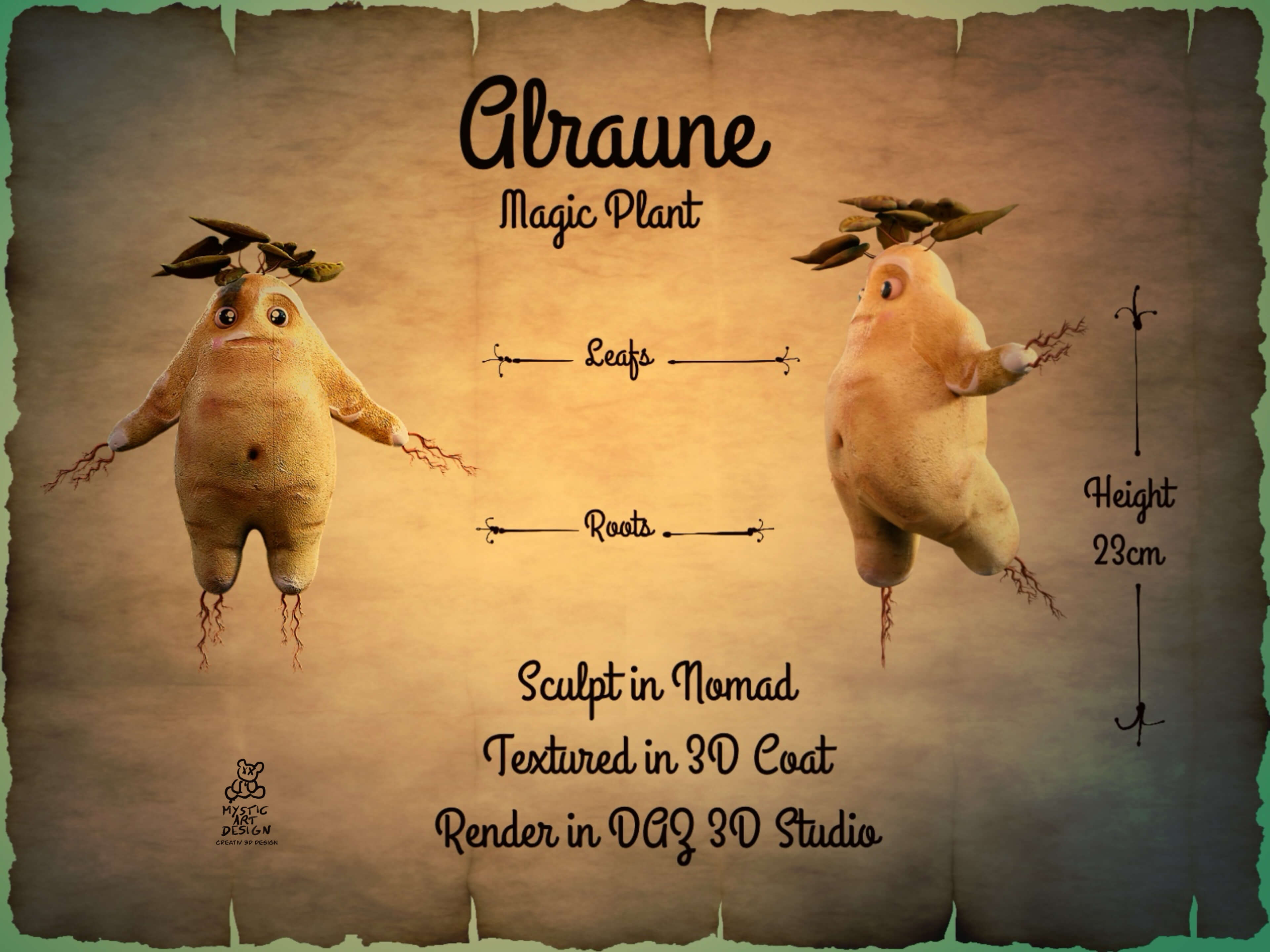 Alraune 3D Render, Digital Art by MysticArtDesign