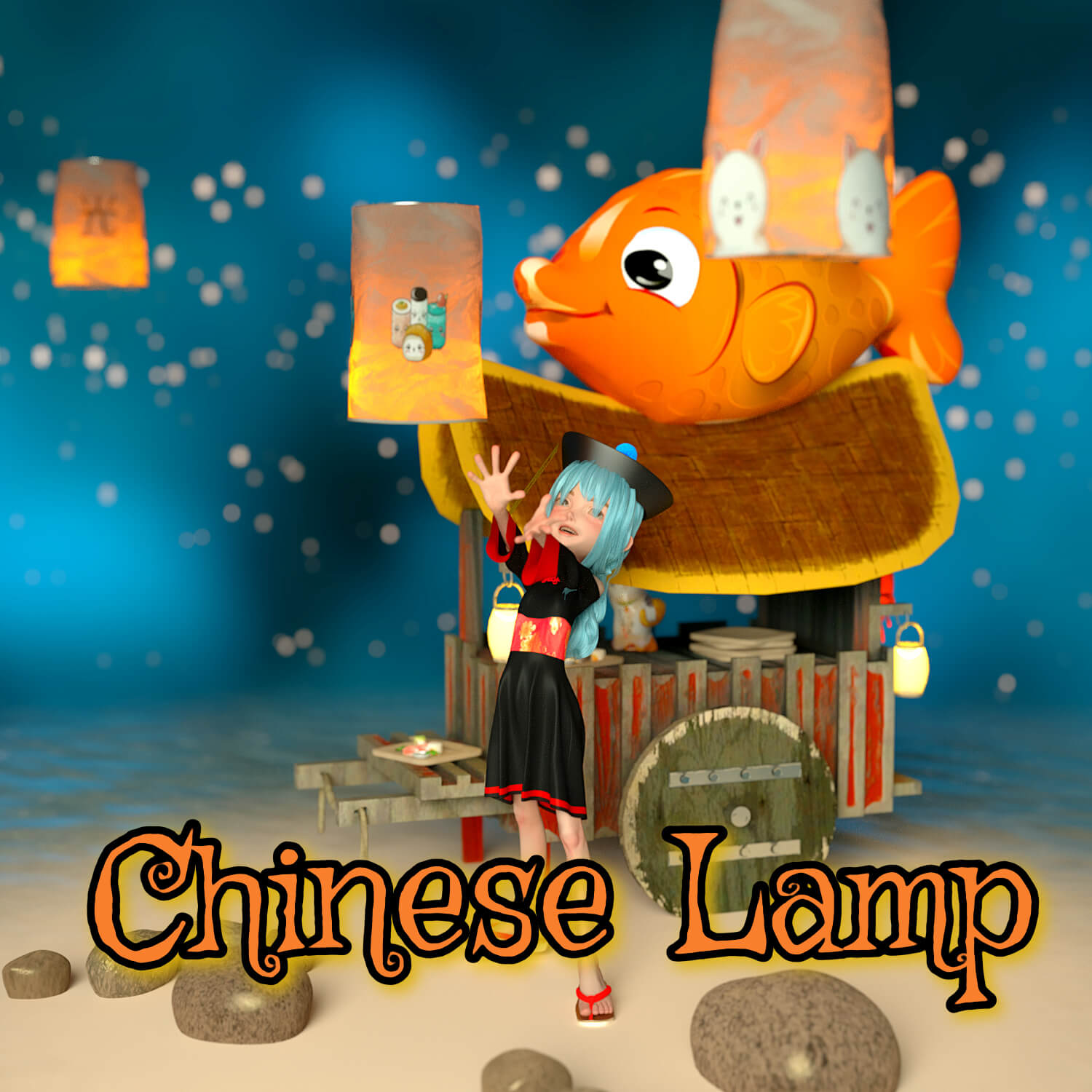 Chinese Lamp Freebie Is Now Available 3D Render