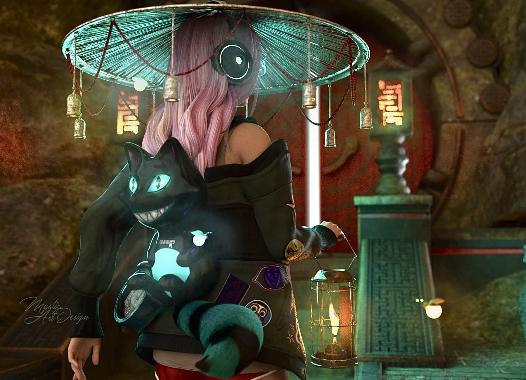 Cyberpunk 3D Render, Digital Art by MysticArtDesign