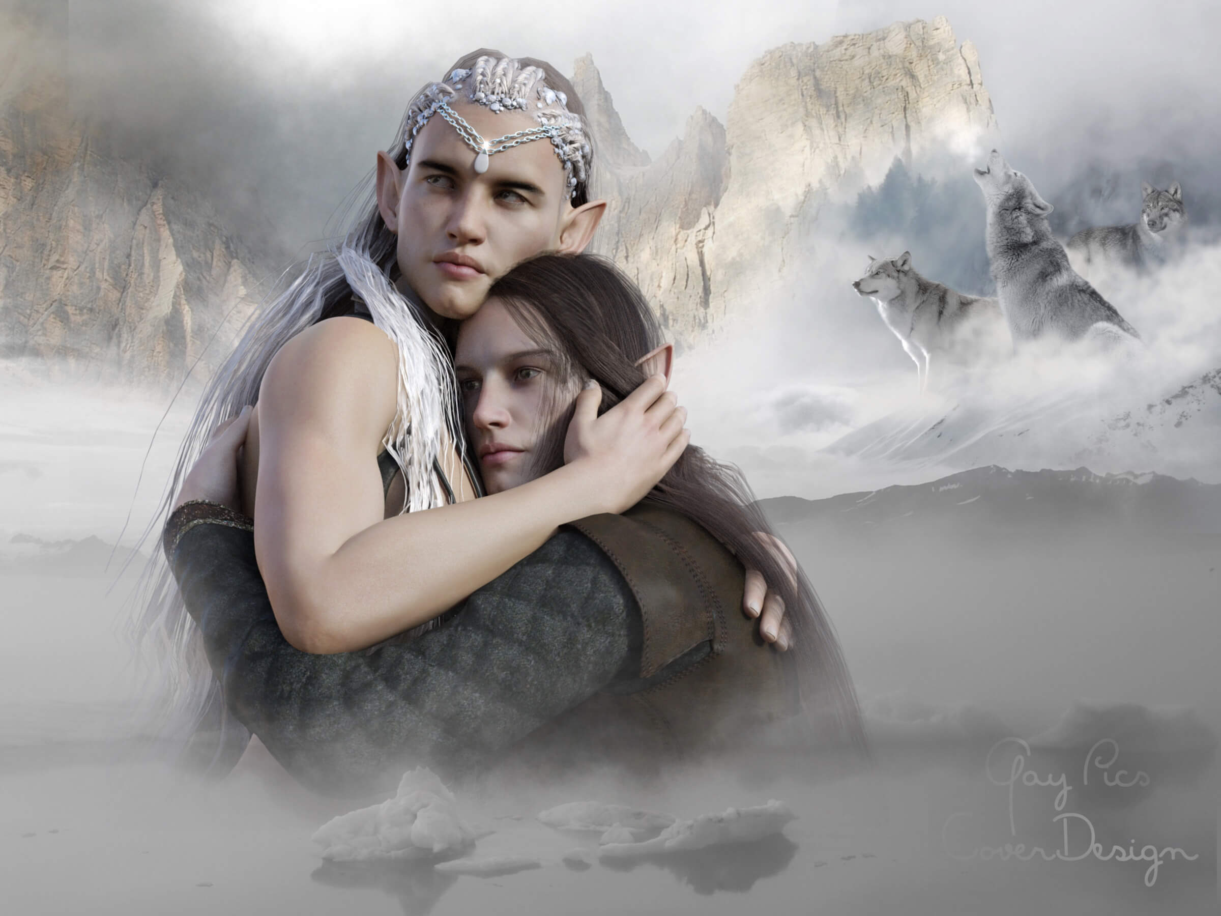 Elf Love 3D Render, Digital Art by MysticArtDesign