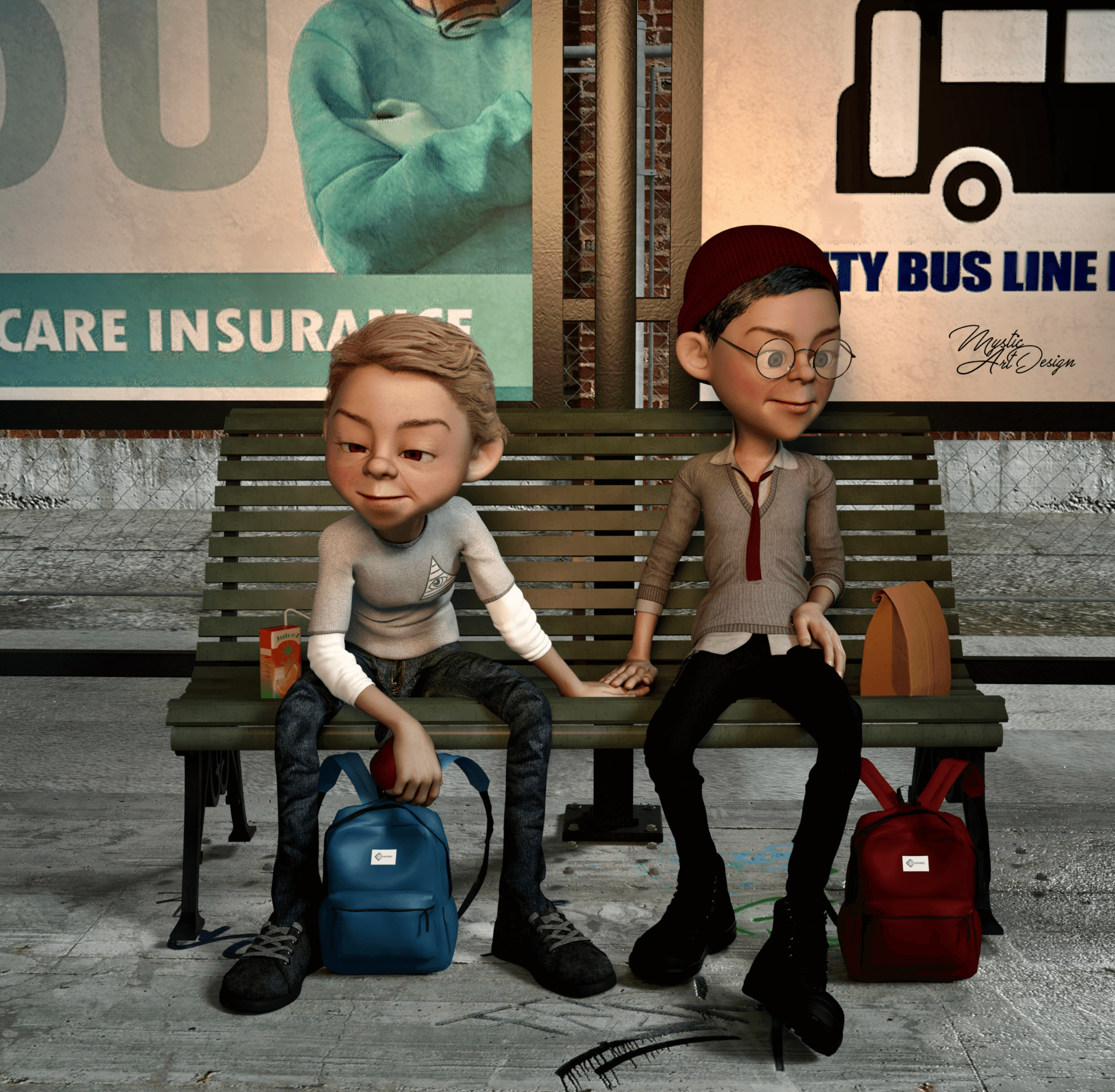 First Love 3D Render, Digital Art by MysticArtDesign