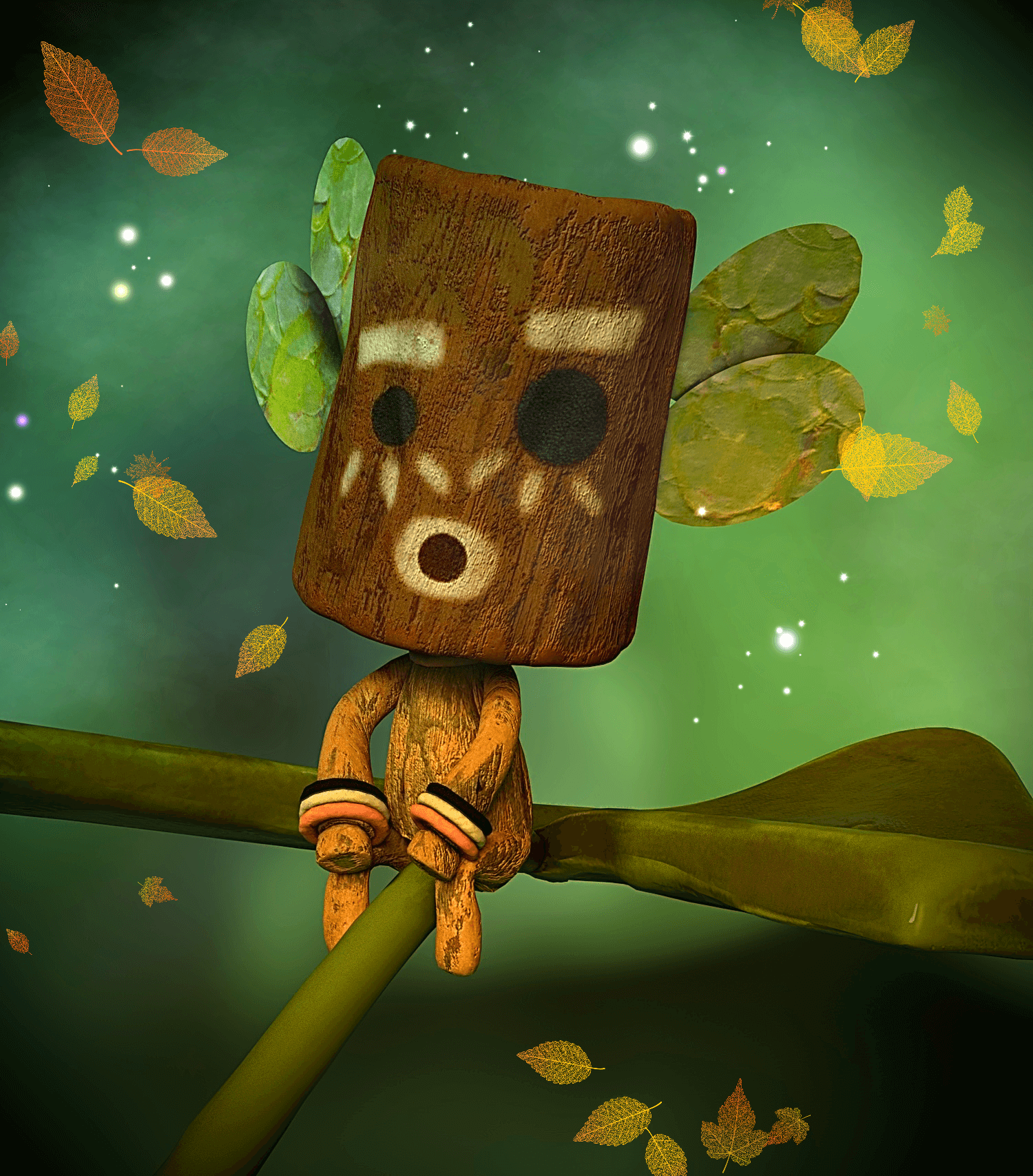 Forest Spirit 3D Render, Digital Art by MysticArtDesign