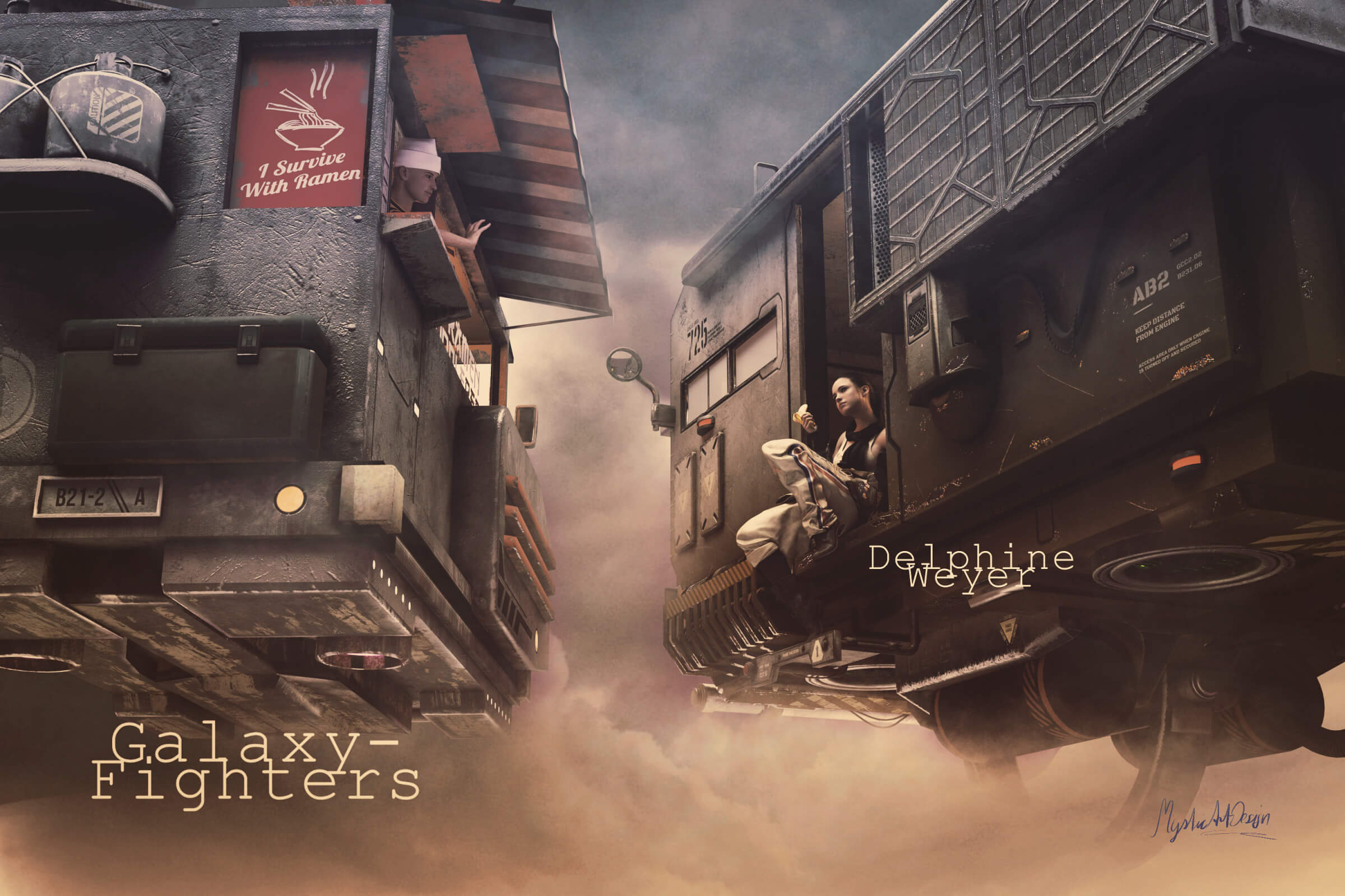 Galaxy Fighters 3D Render, Digital Art by MysticArtDesign