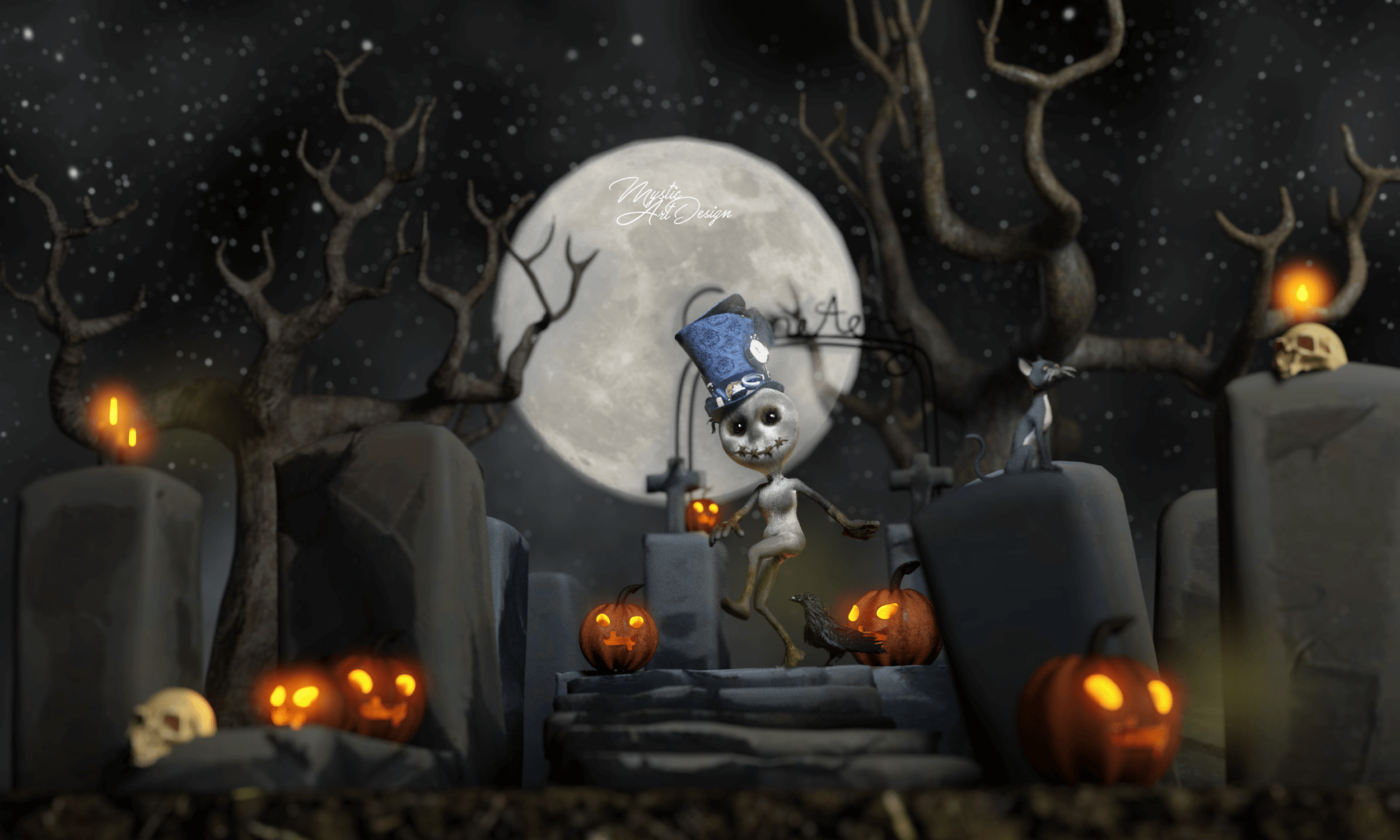 Halloween 3D Render, Digital Art by MysticArtDesign