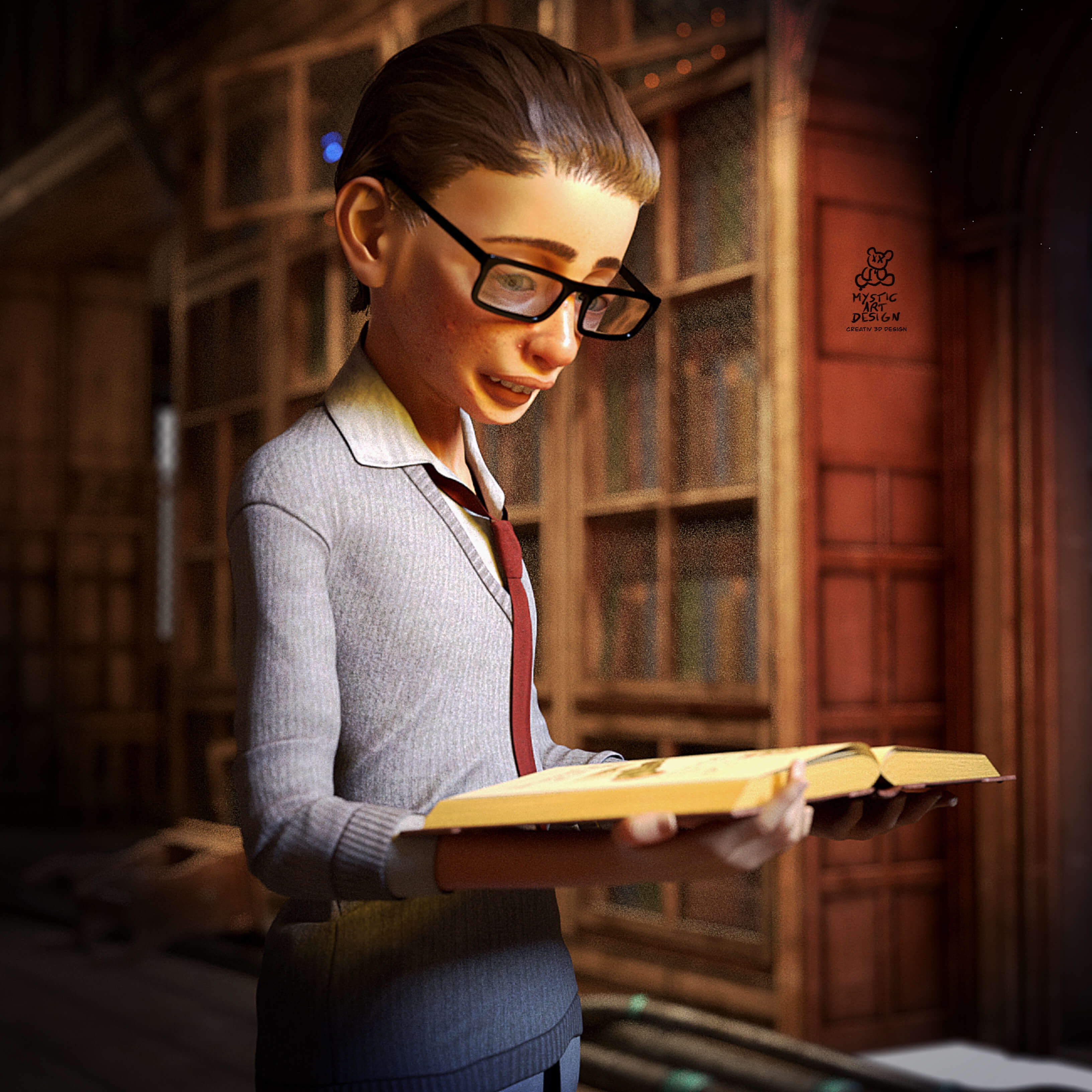 Knowledge is power 3D Render, Digital Art by MysticArtDesign