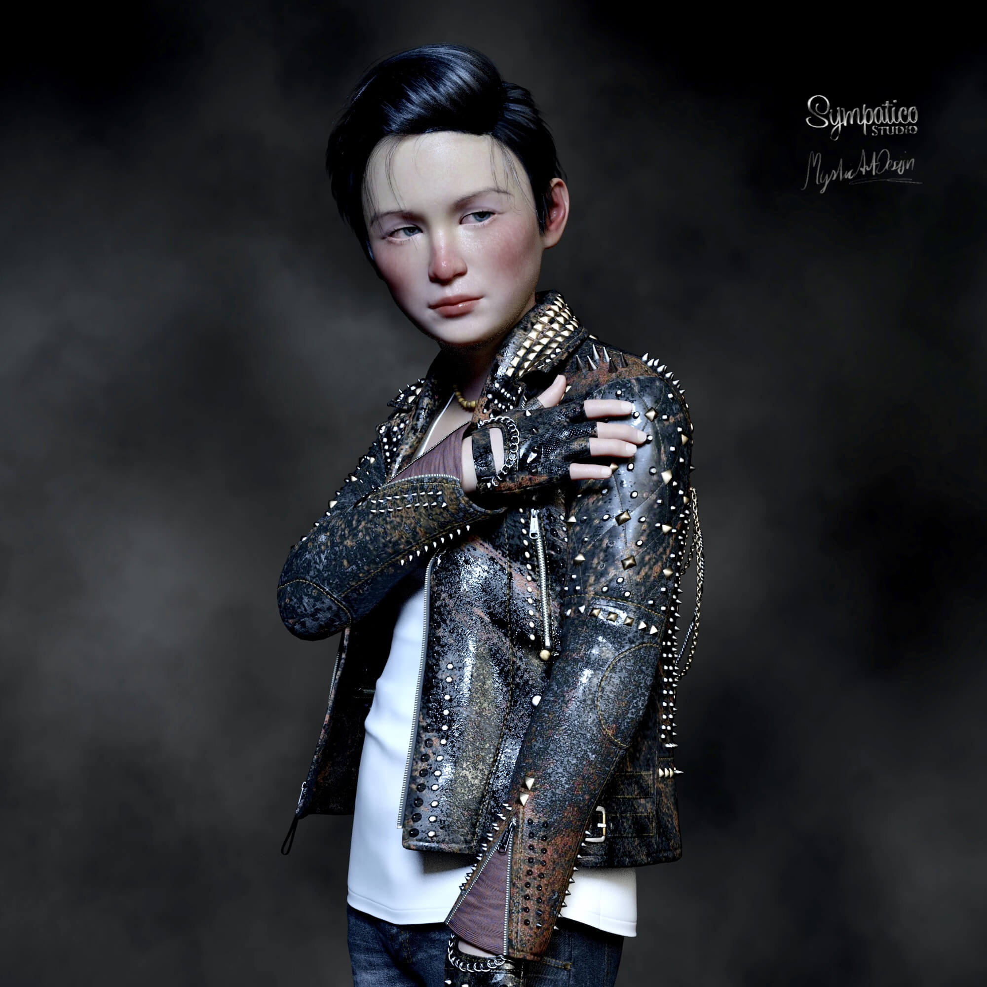 Little Rocker 3D Render, Digital Art by MysticArtDesign