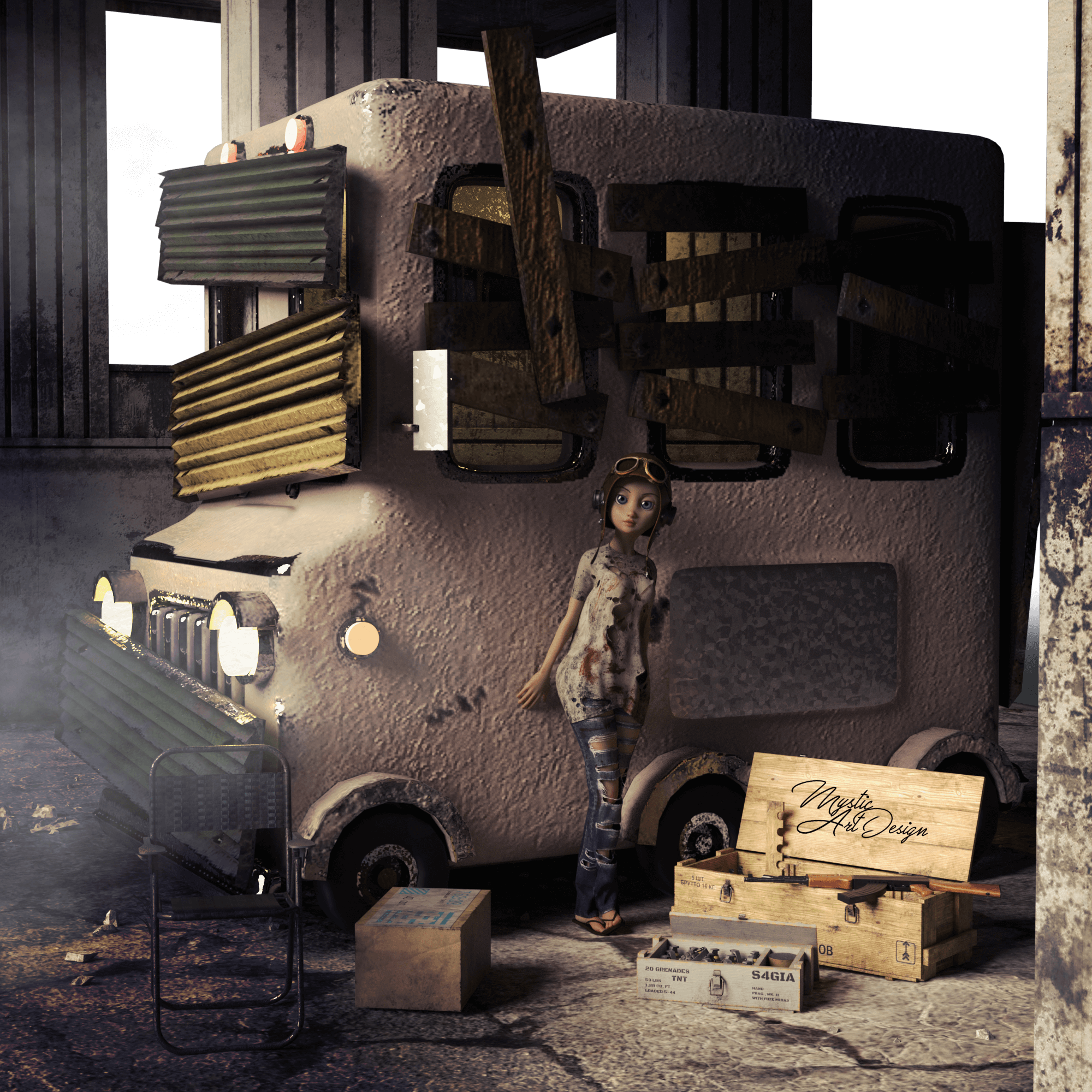 Little Zombie Van 3D Render | RenderHub Gallery