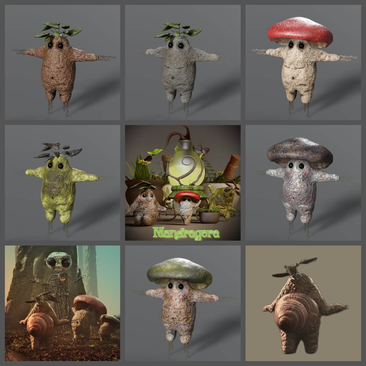 Mandragora Add-on 3D Render, Digital Art by MysticArtDesign