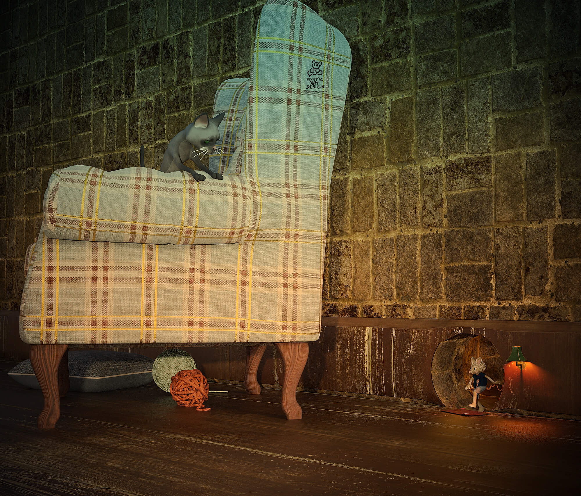 Mousehouse 3D Render, Digital Art by MysticArtDesign