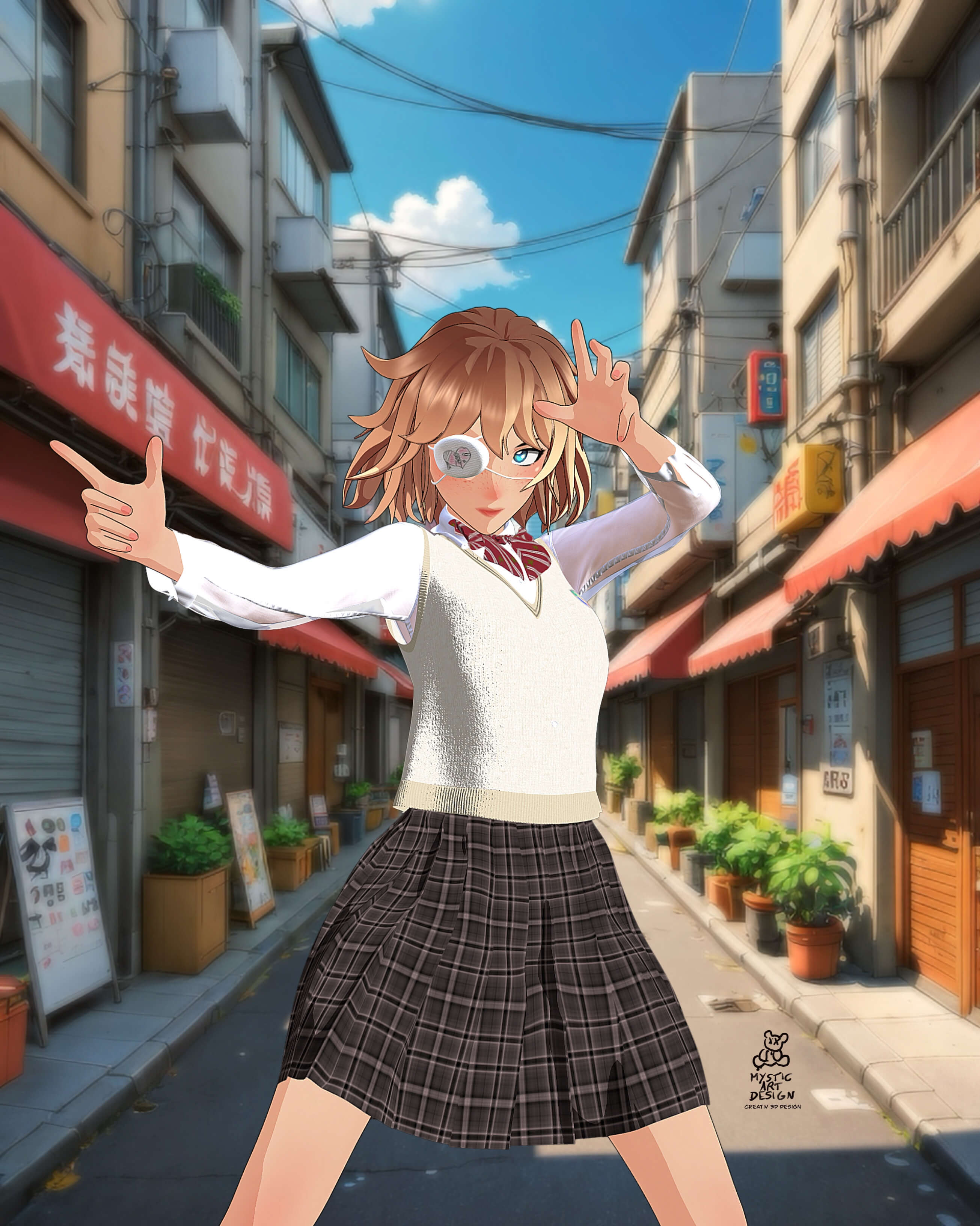 Next Anime Render 3D Render, Digital Art by MysticArtDesign