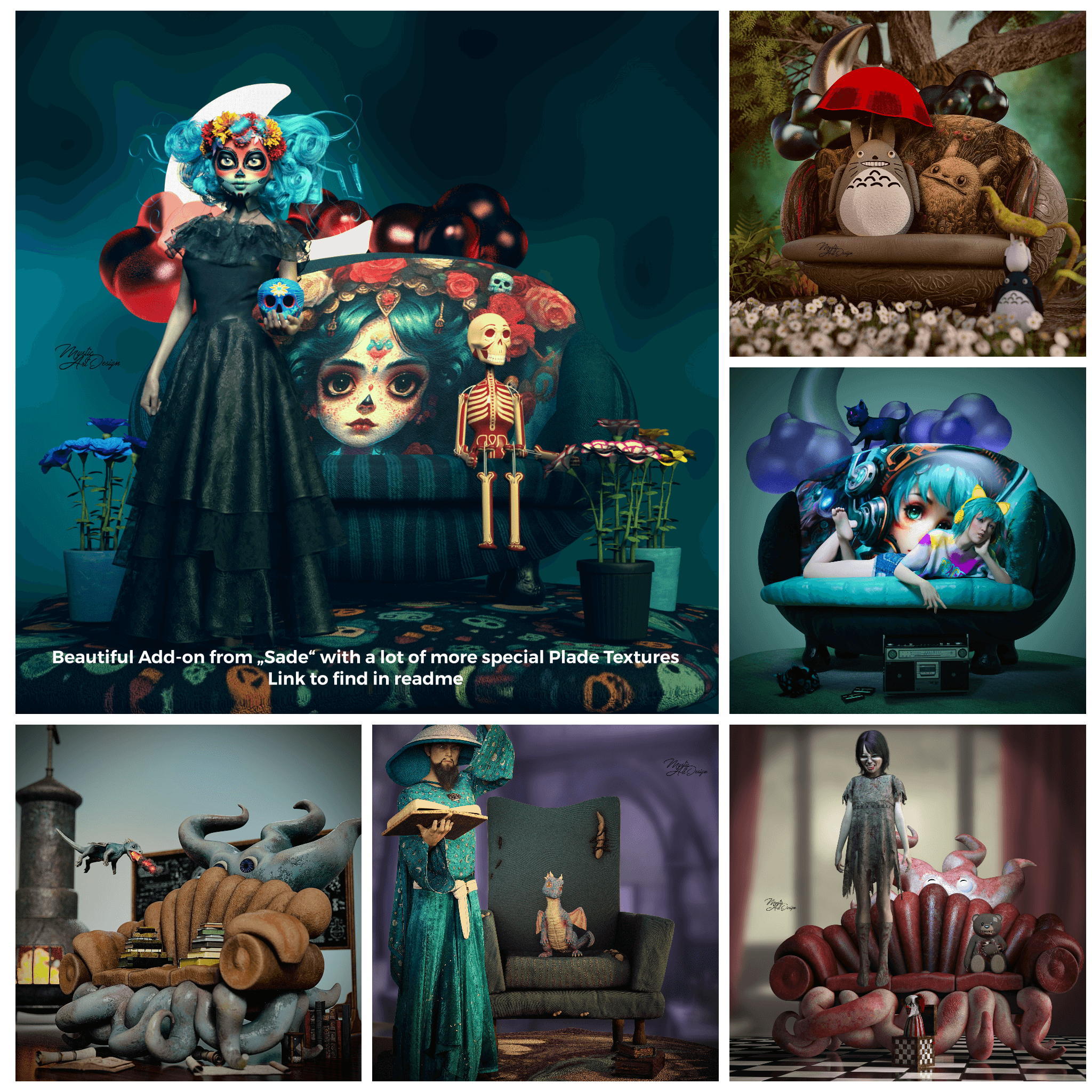 Old wizard Chair 3D Render, Digital Art by MysticArtDesign