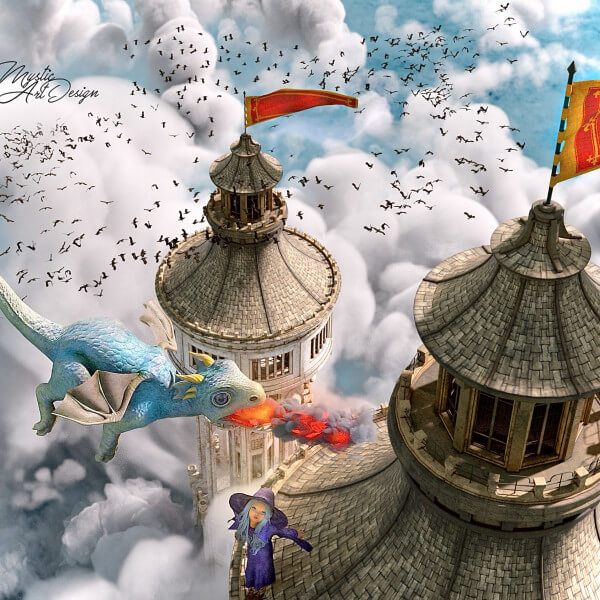 Over the clouds 3D Render, Digital Art by MysticArtDesign