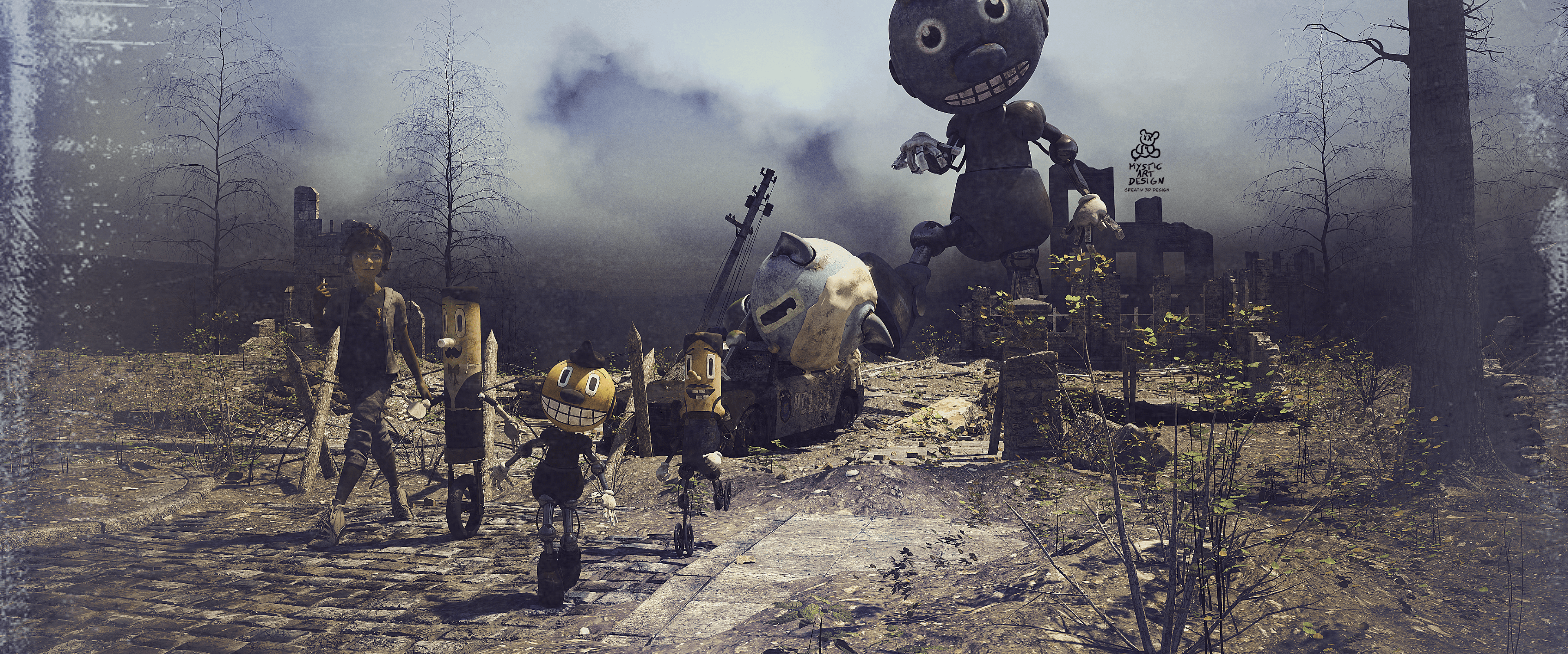 Robot War 3D Render, Digital Art by MysticArtDesign