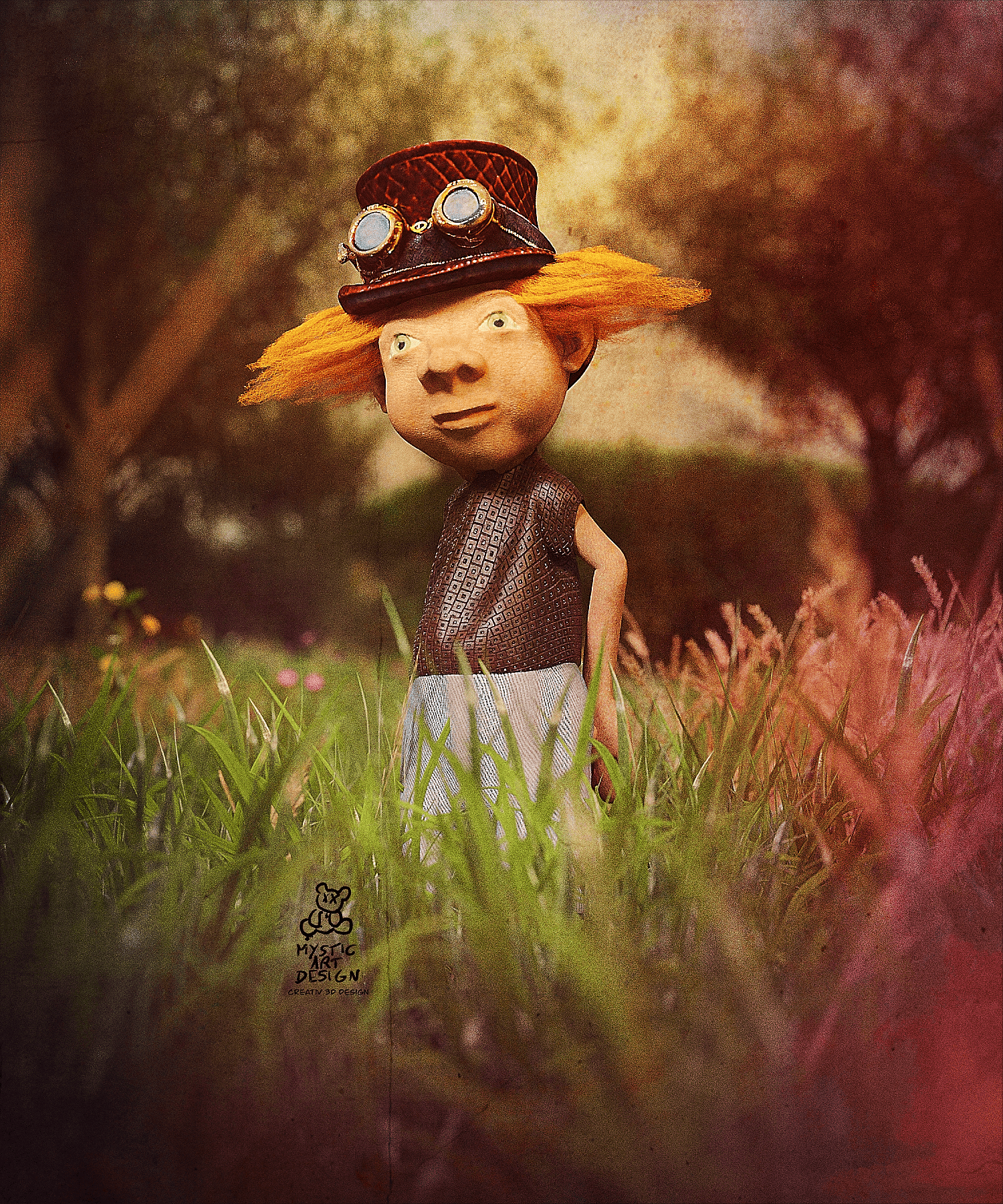 Sam the Dwarf Portrait 3D Render, Digital Art by MysticArtDesign