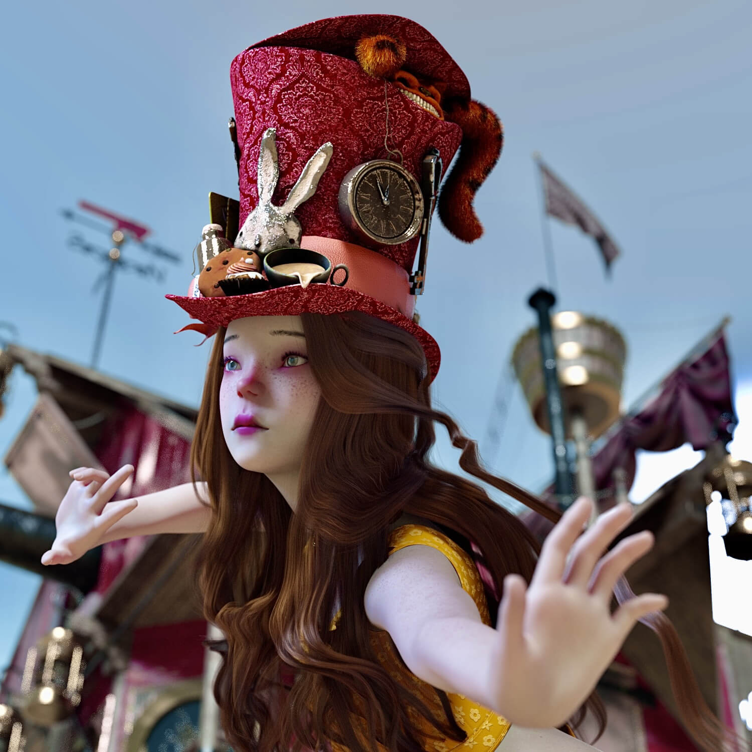 Steampunk portrait 3D Render, Digital Art by MysticArtDesign