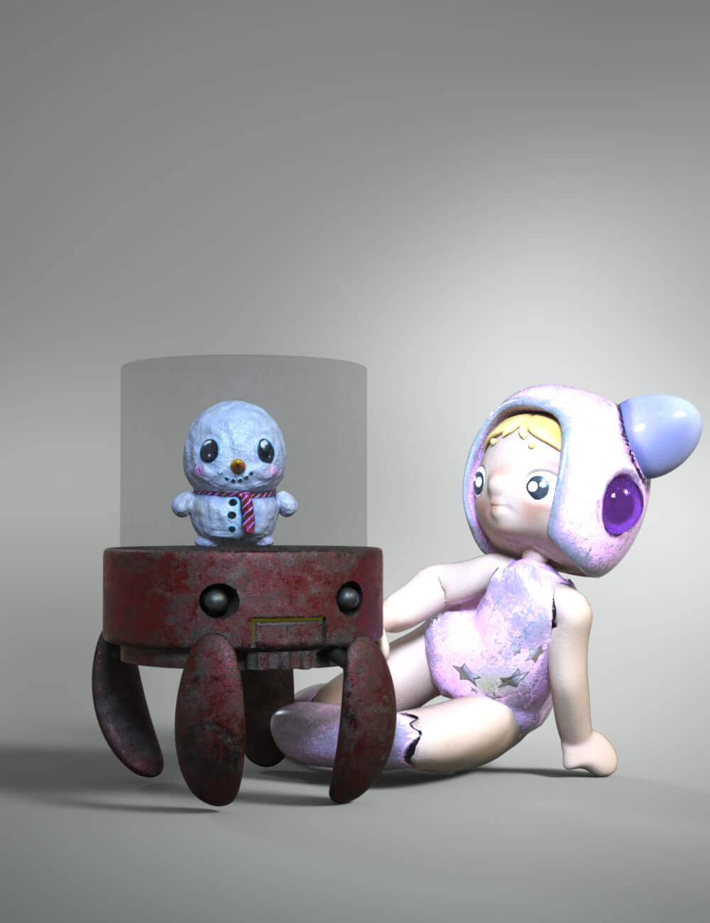 Tank Bot 3D Render, Digital Art by MysticArtDesign