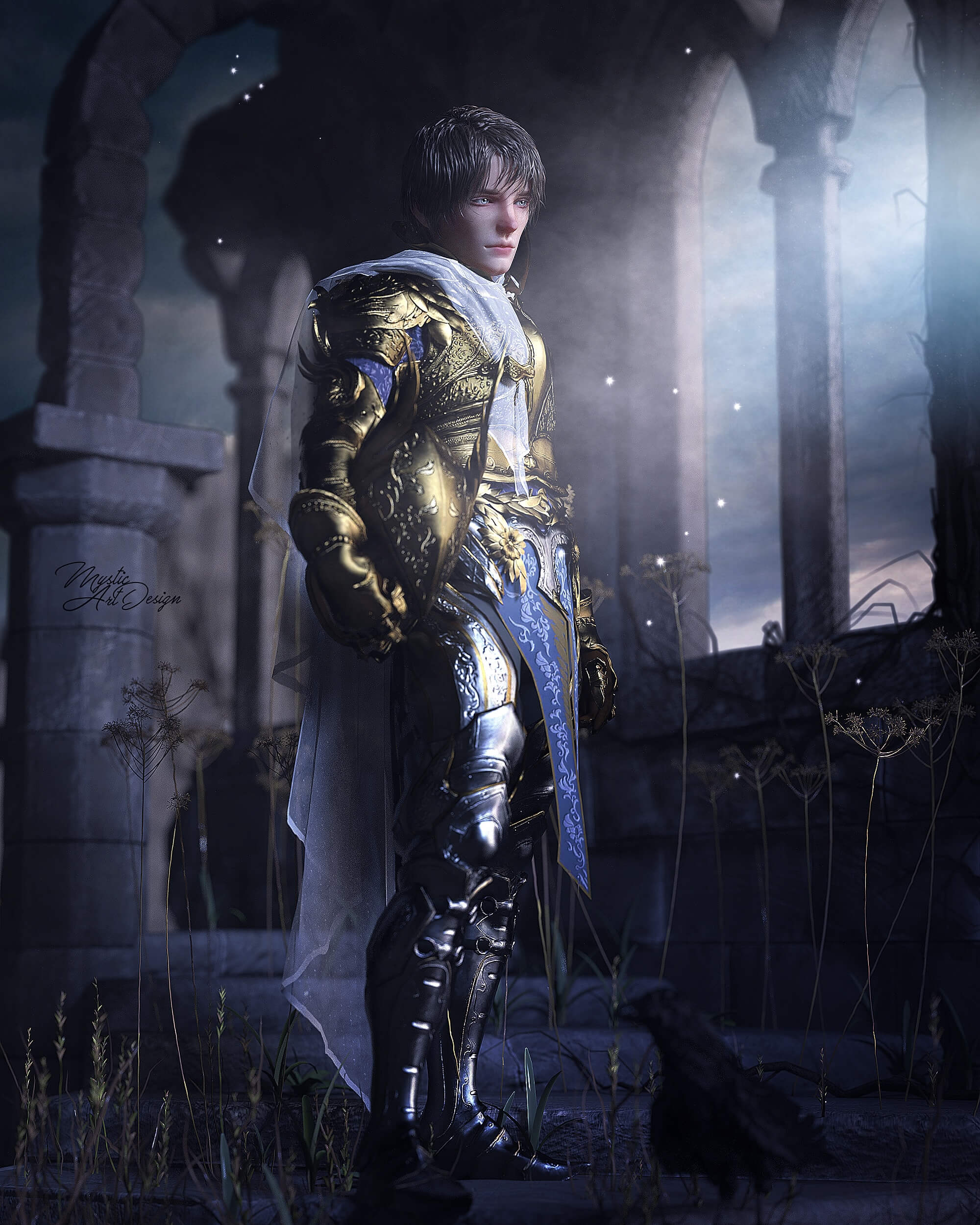 The Night Prince 3D Render, Digital Art by MysticArtDesign