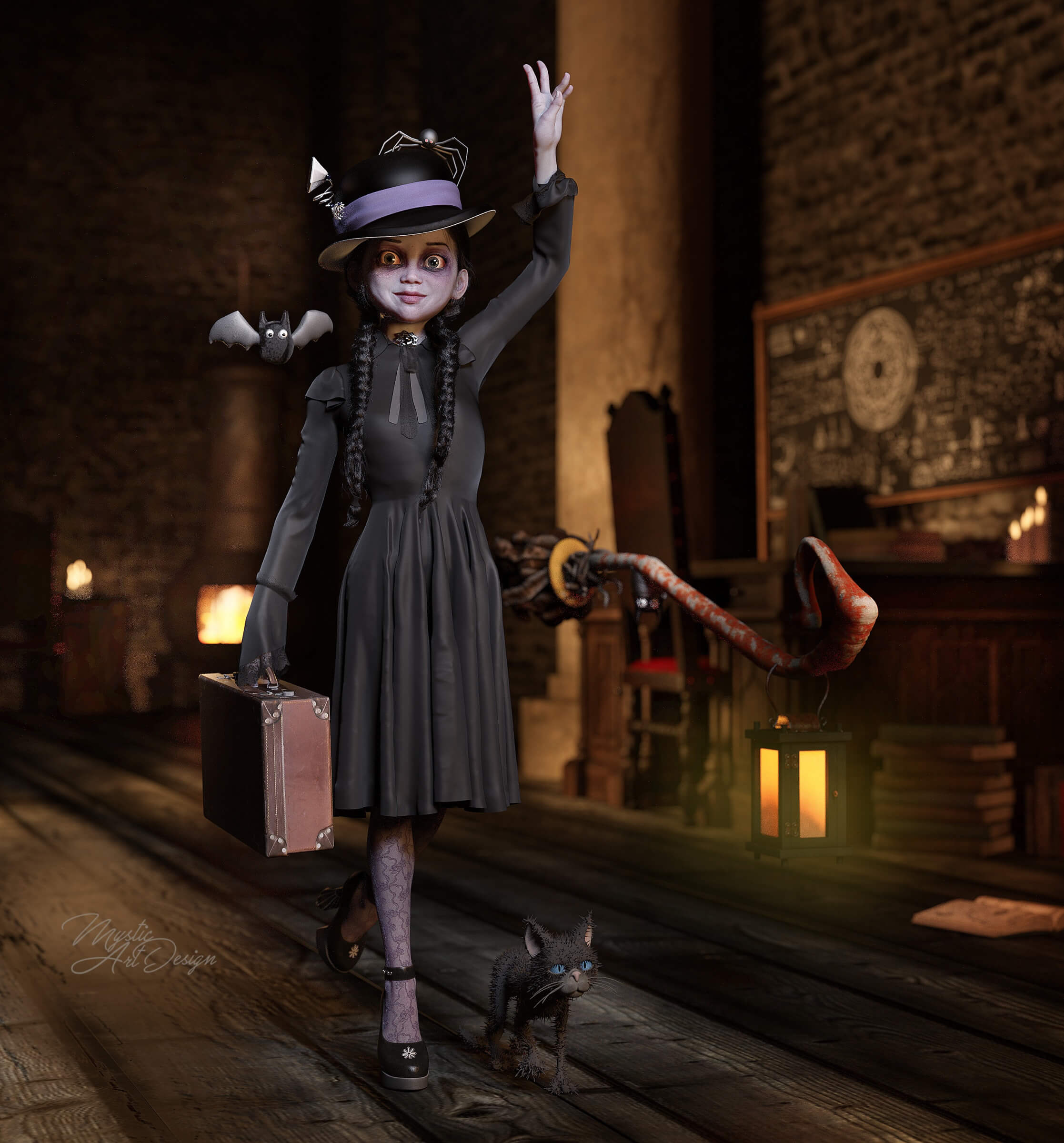 Welcome to magic school 3D Render, Digital Art by MysticArtDesign