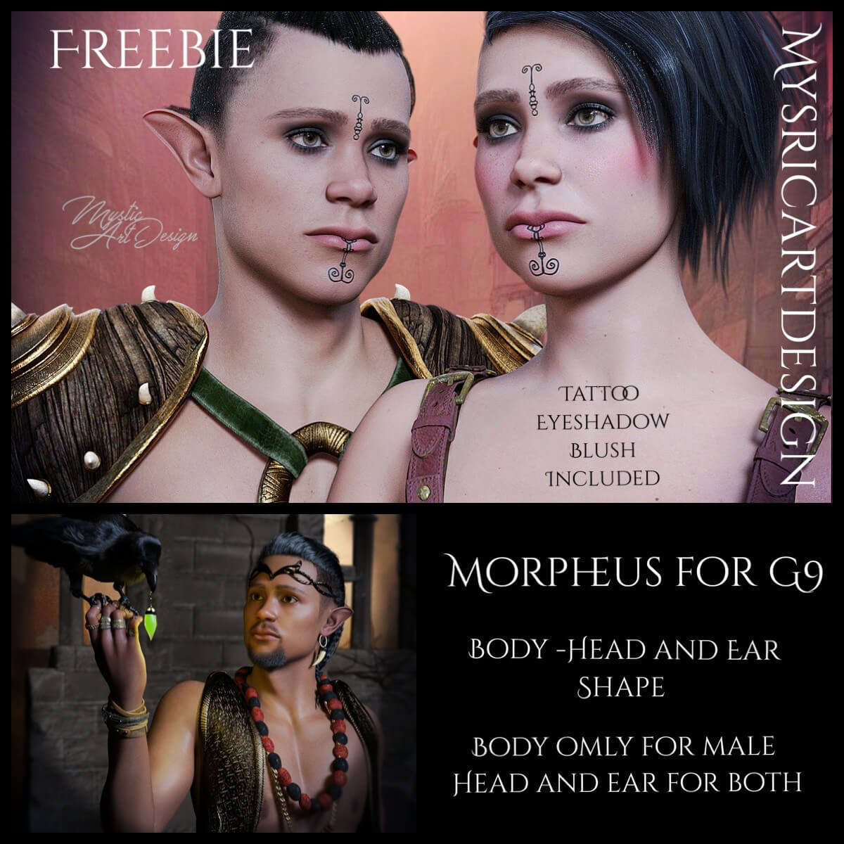 Morpheus Morph for Genesis 9 - Free Daz Content by MysticArtDesign