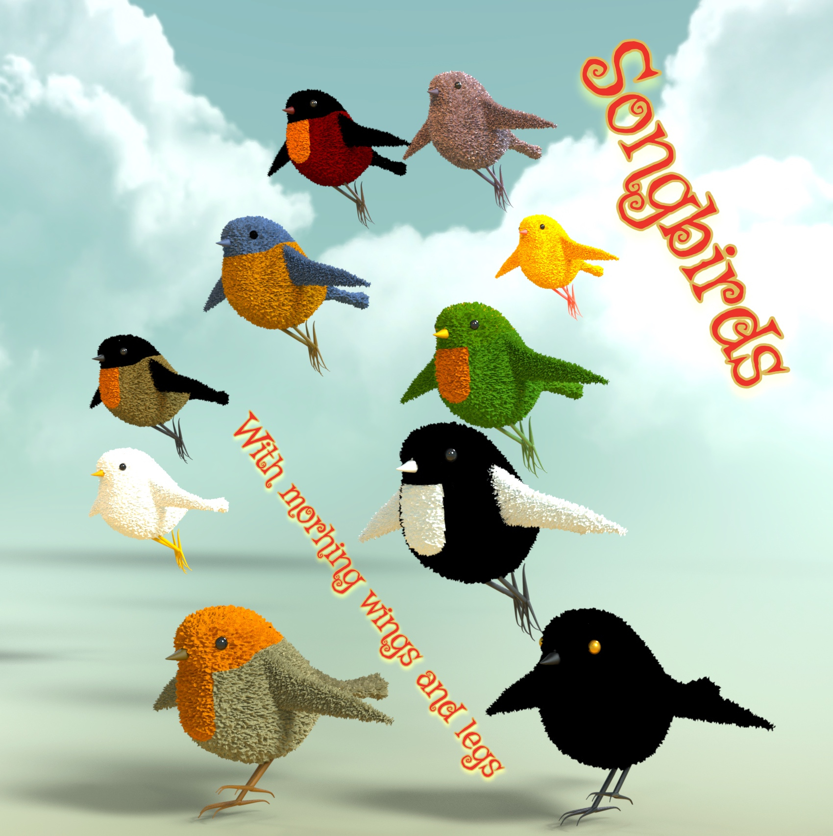 Cute Songbirds - Daz Content by MysticArtDesign