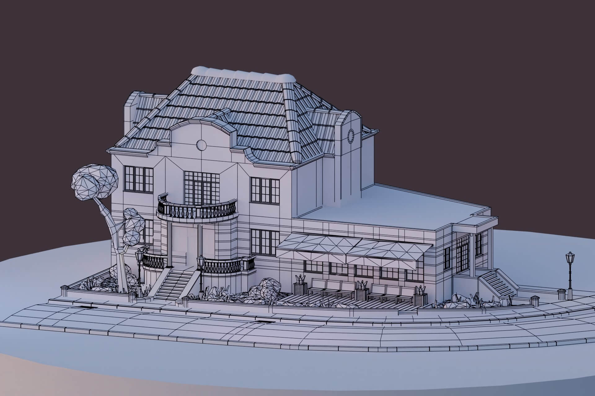 Cafe Building - 3D Model by NaCl