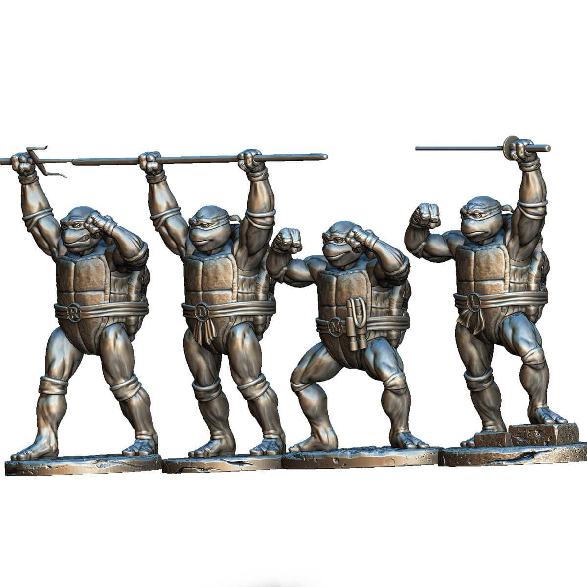 4 Ninja Turtles - 3D Model by naeem32