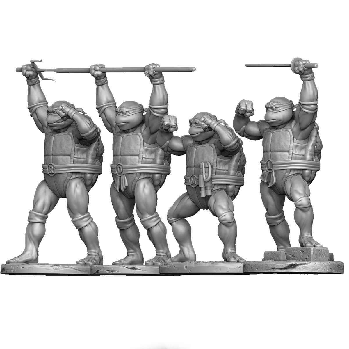 4 Ninja Turtles - 3D Model by naeem32