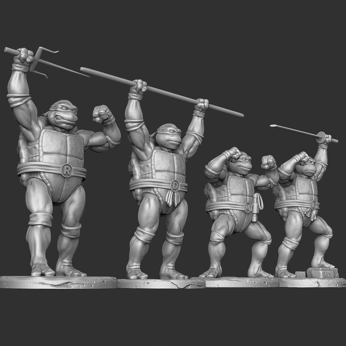 4 Ninja Turtles - 3D Model by naeem32