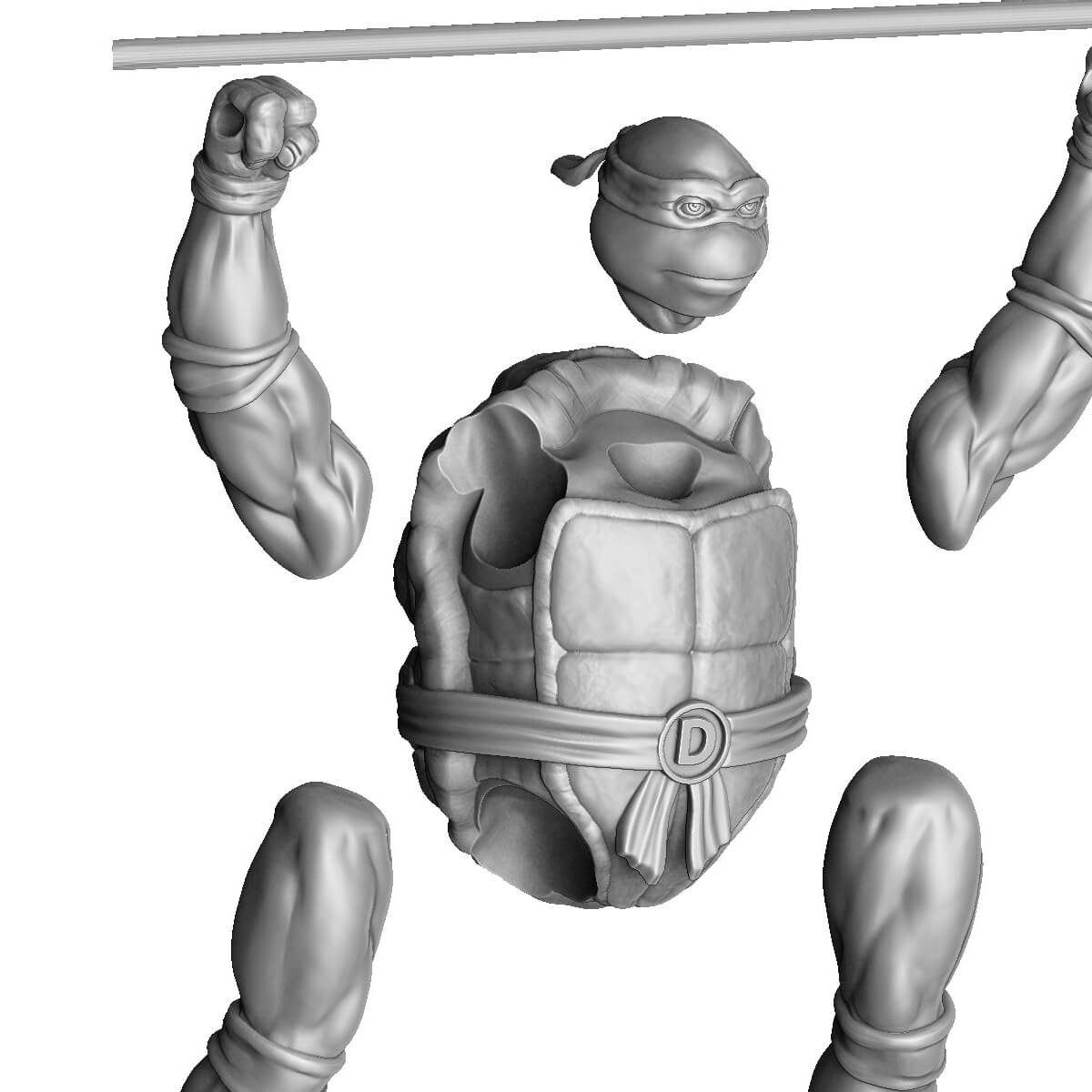 4 Ninja Turtles - 3D Model by naeem32