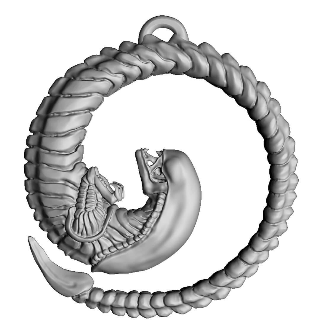 Alien Pendant - 3D Model by naeem32