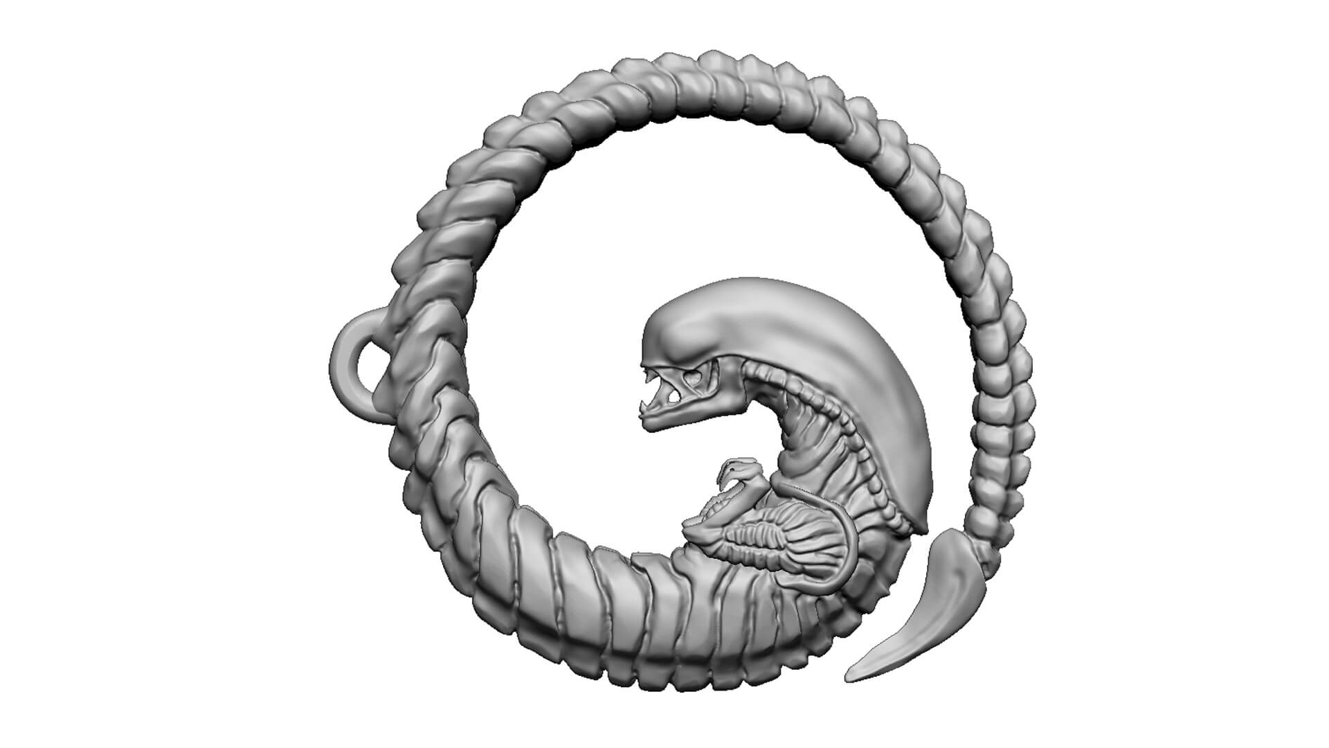 Alien Keychain for 3D Printing Stl by naeem32