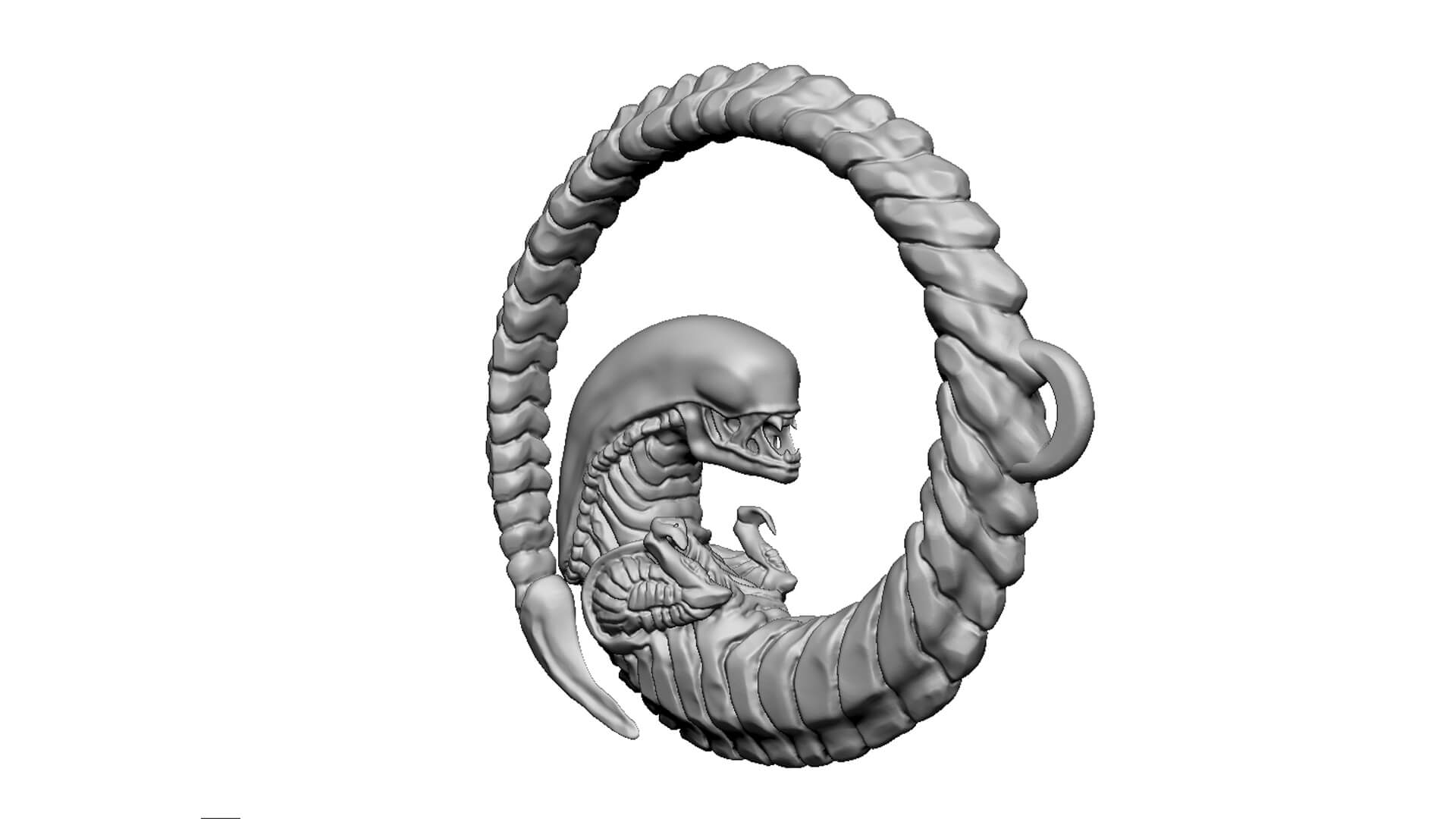 Alien Keychain for 3D Printing Stl by naeem32