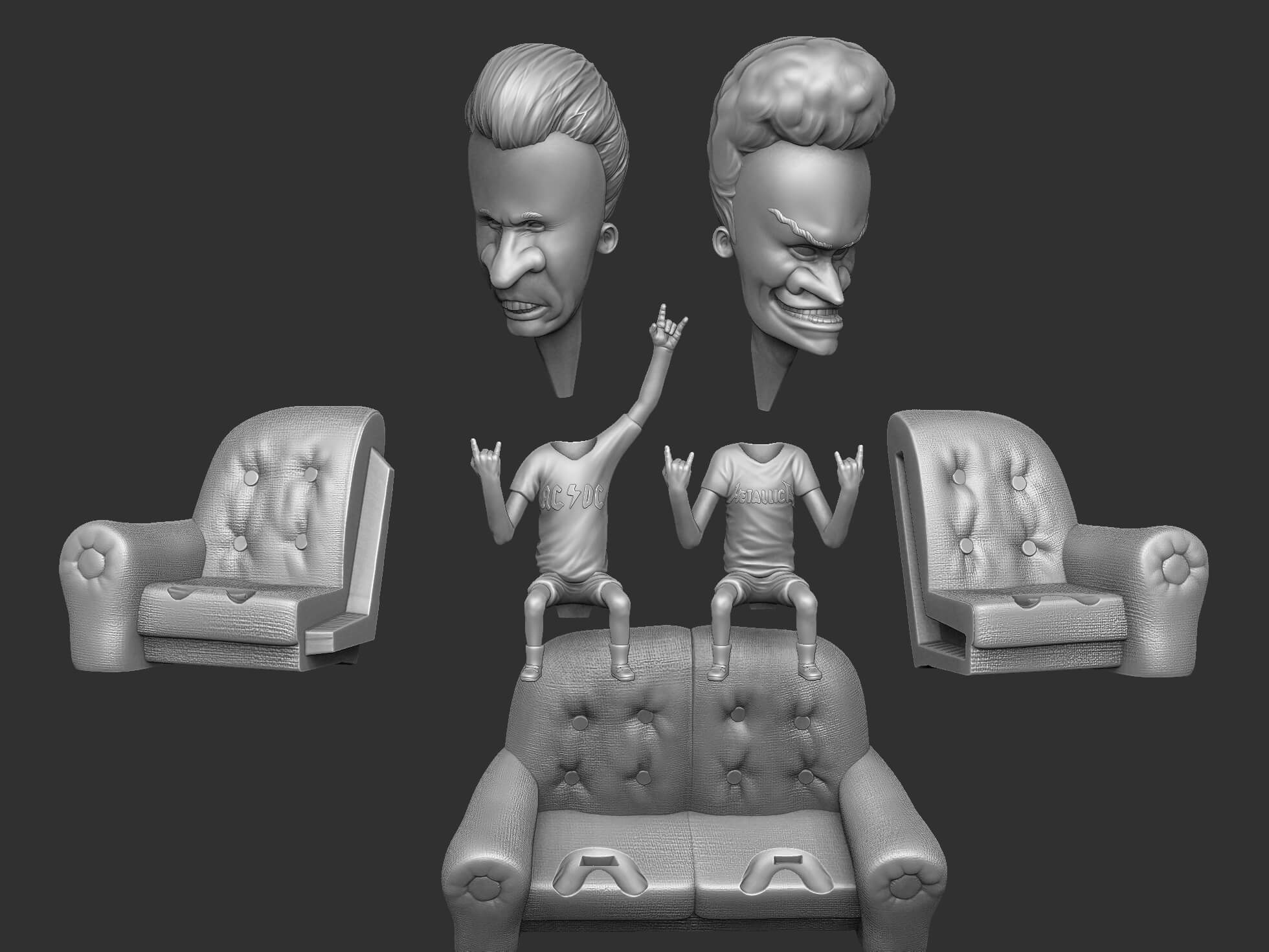 Beavis and Butt-Head 3D Model by naeem32