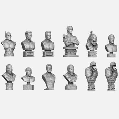 Busts Set of 9 Characters - 3D Model by naeem32