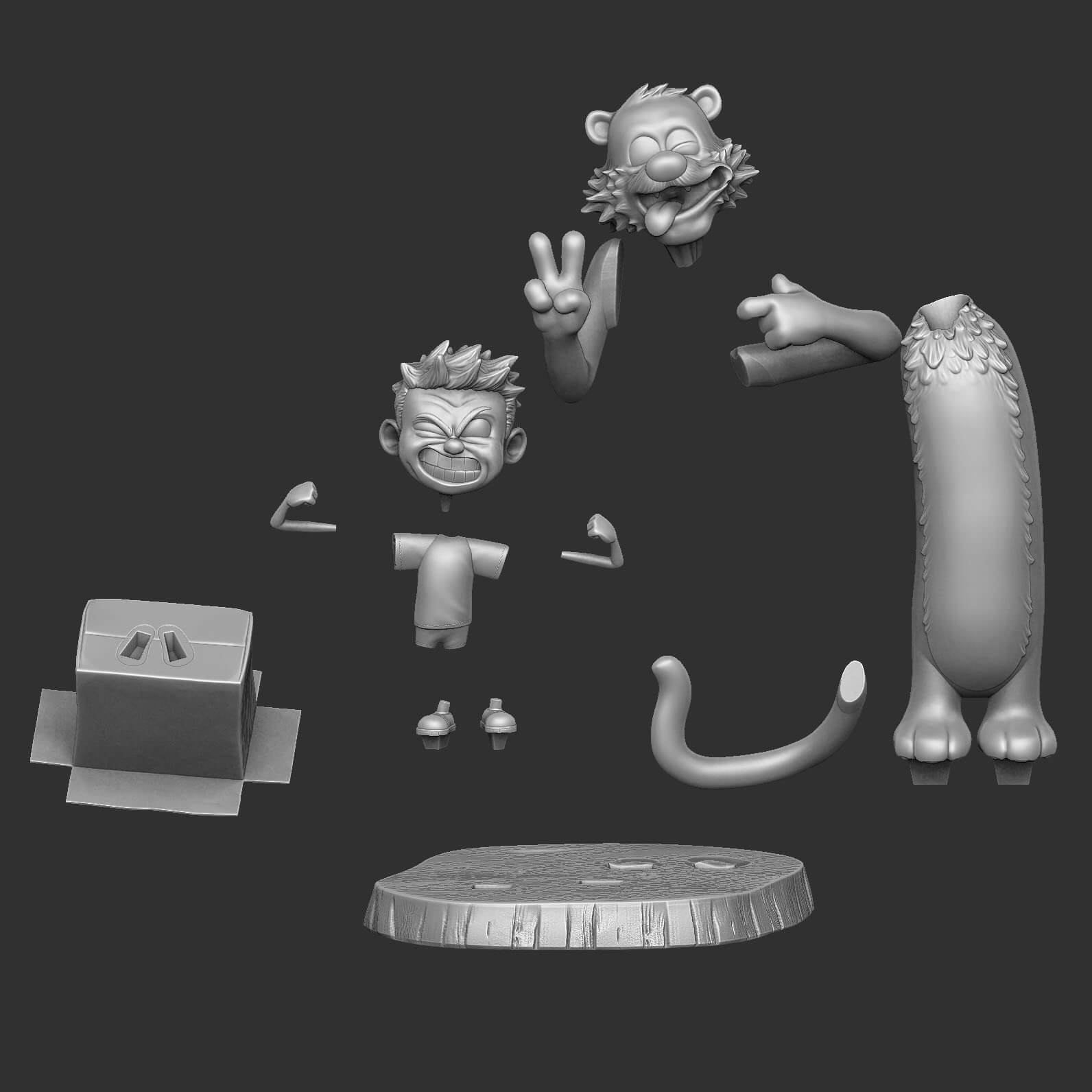 Calvin and Hobbes for 3D Printing by naeem32