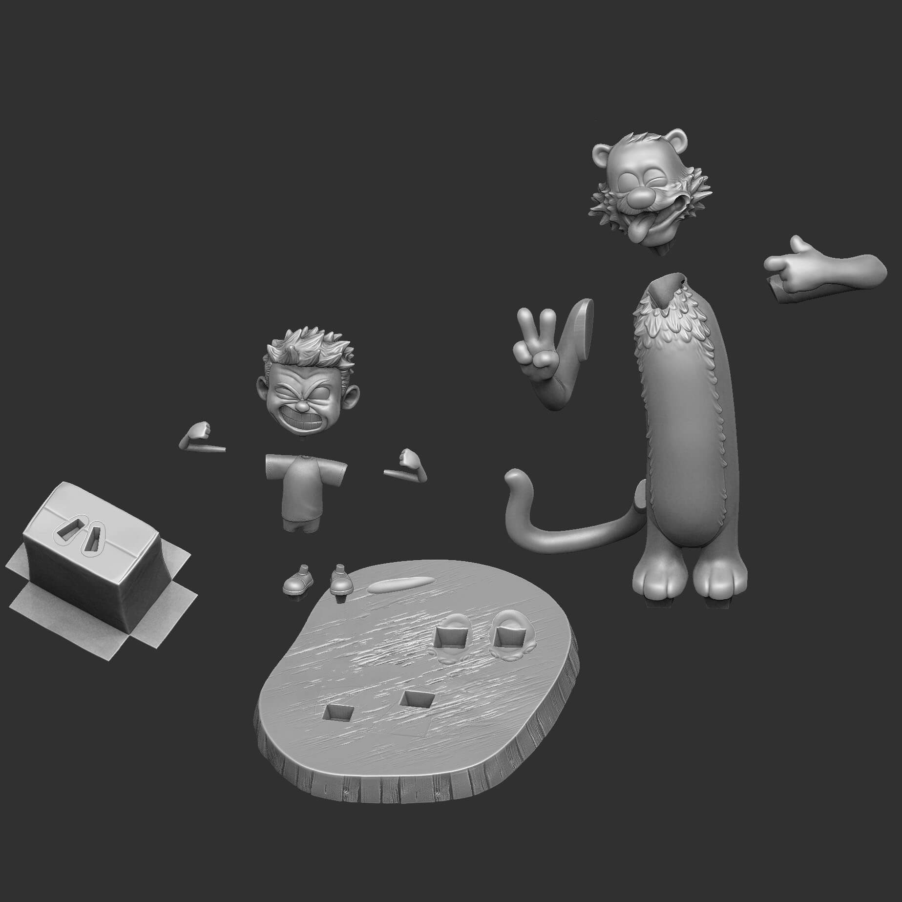 Calvin and Hobbes for 3D Printing by naeem32