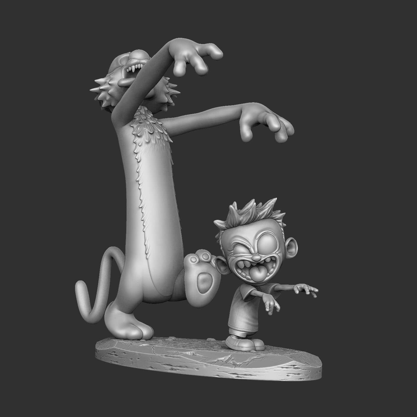 Calvin and Hobbes Zombie - 3D Model by naeem32