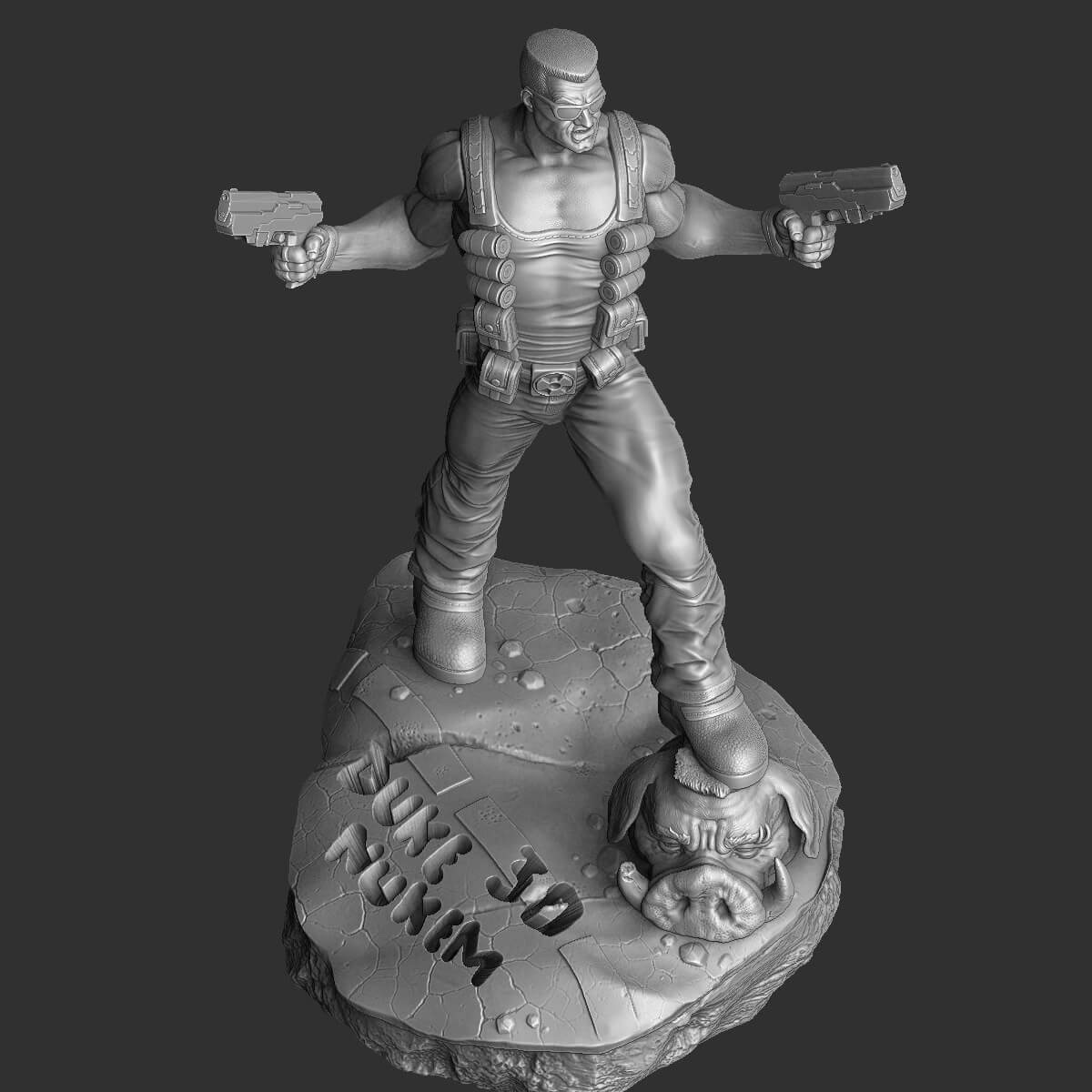 Duke Nukem With Boar's Head - 3D Model by naeem32