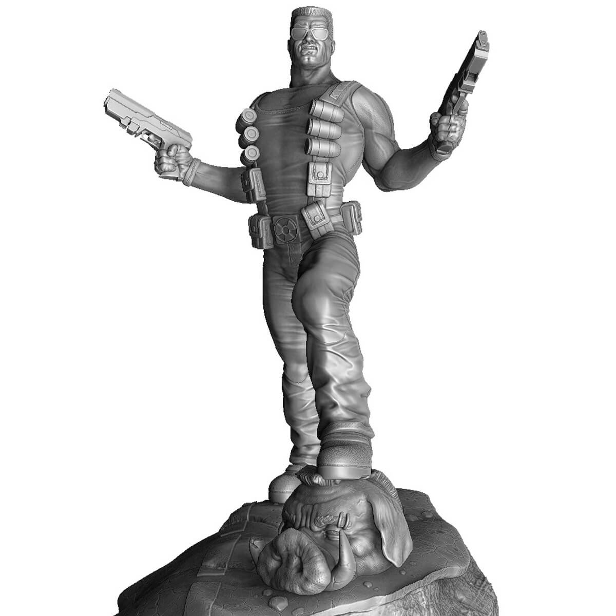 Duke Nukem With Boar's Head - 3D Model by naeem32