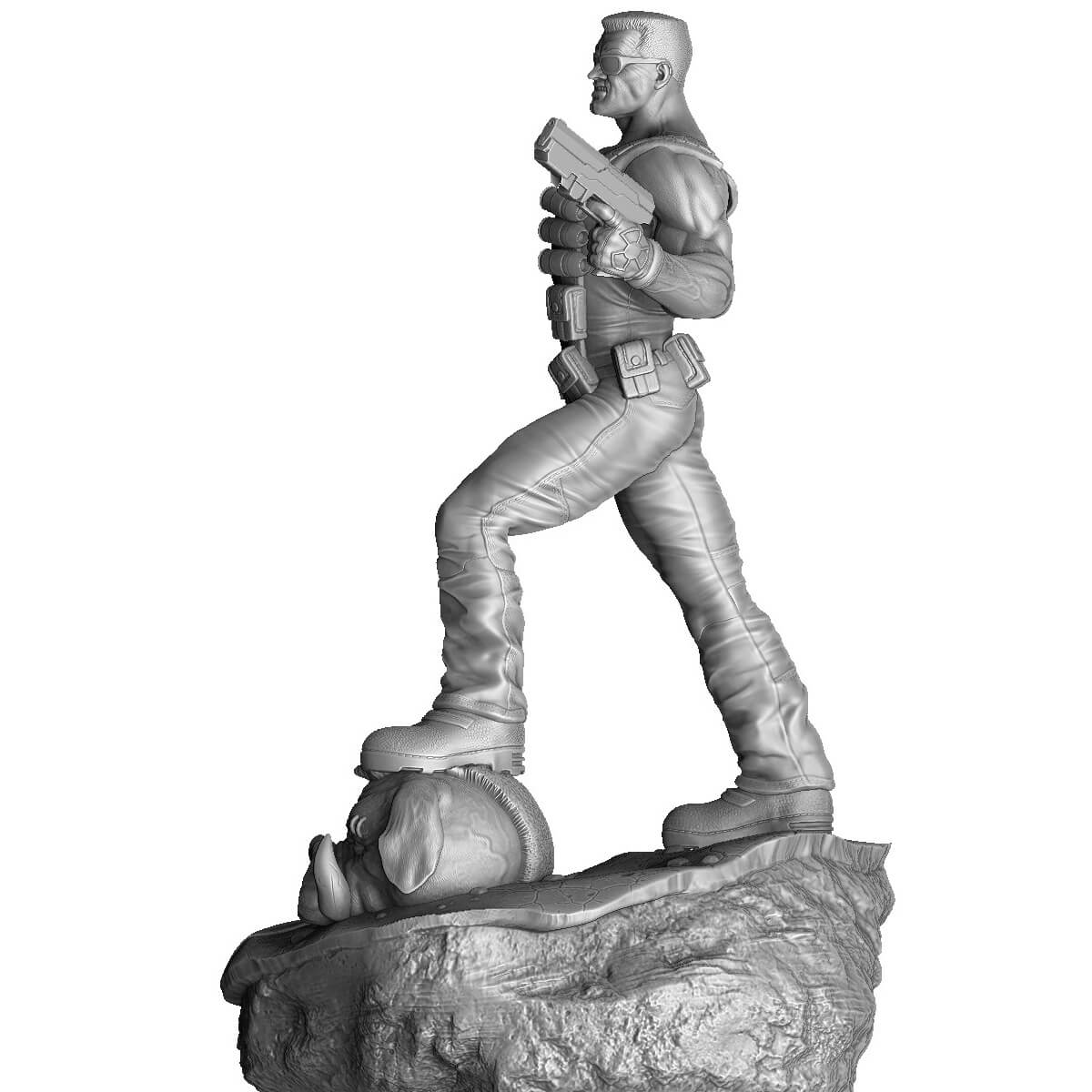 Duke Nukem With Boar's Head - 3D Model by naeem32