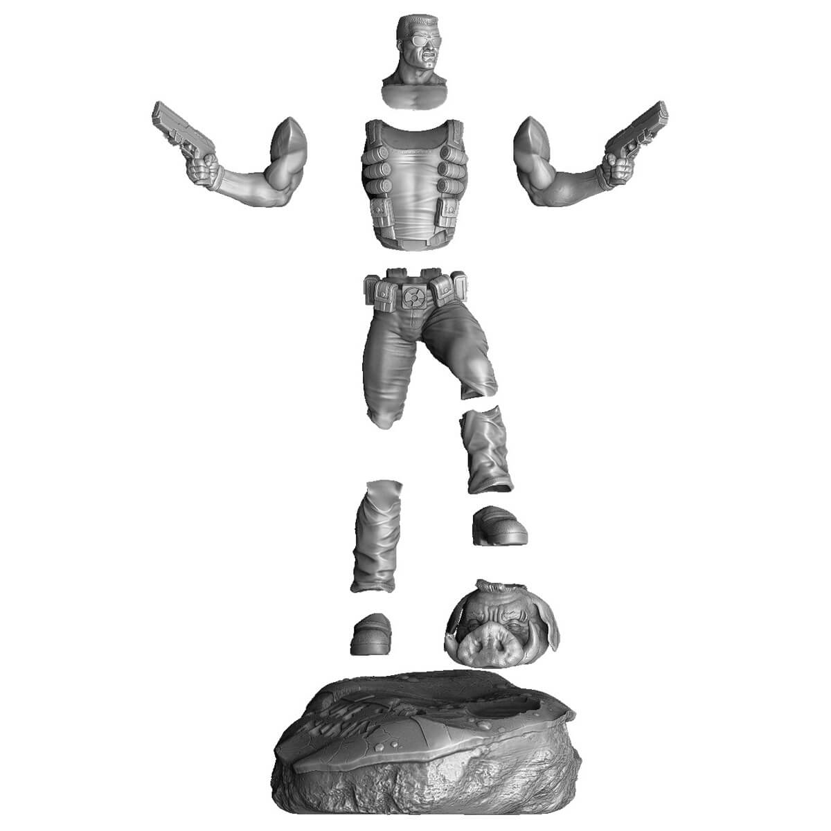 Duke Nukem With Boar's Head - 3D Model by naeem32