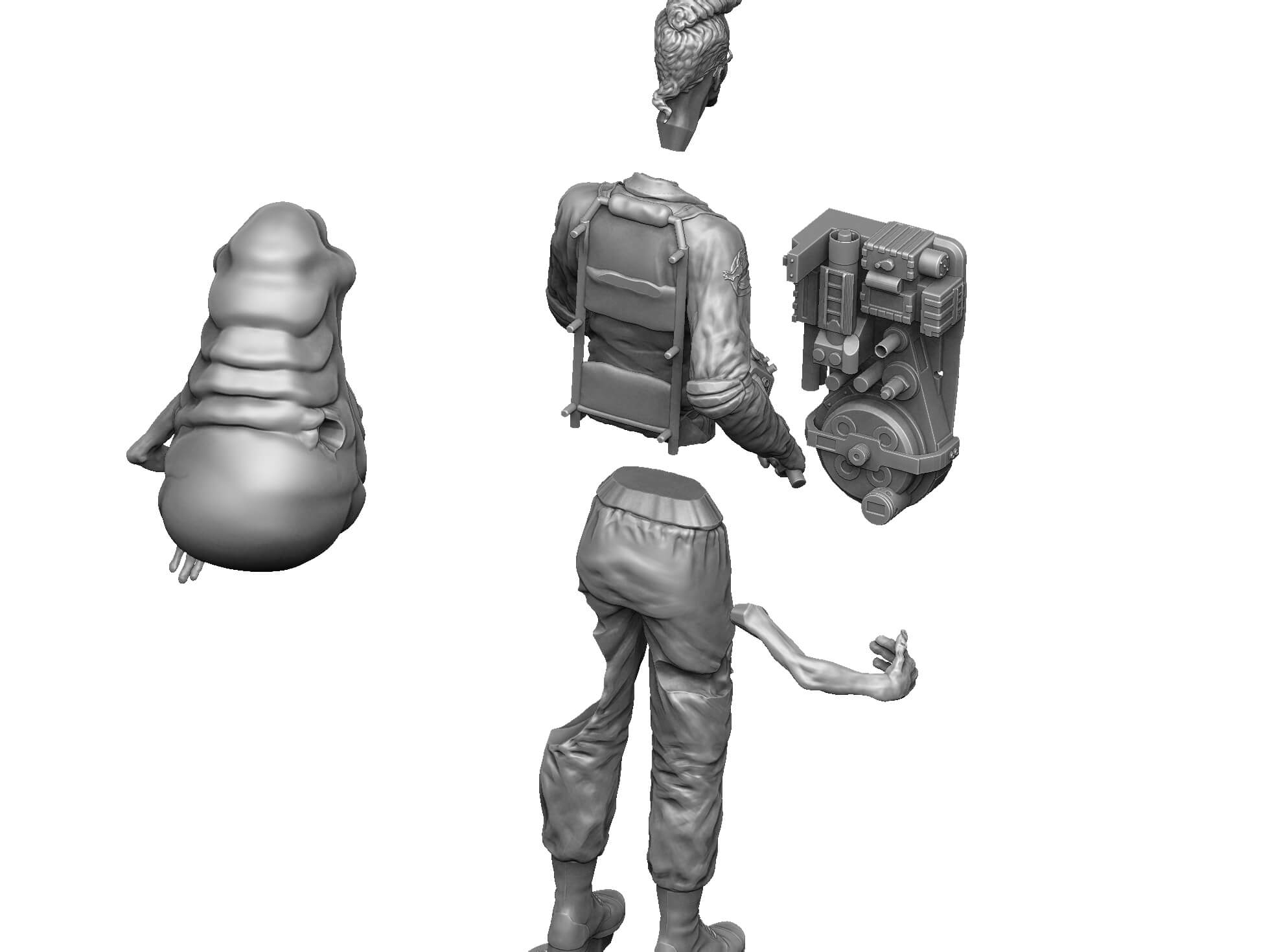 Egon Spengler and Slimer From The Movie "Ghostbusters&a - 3D Model by ...