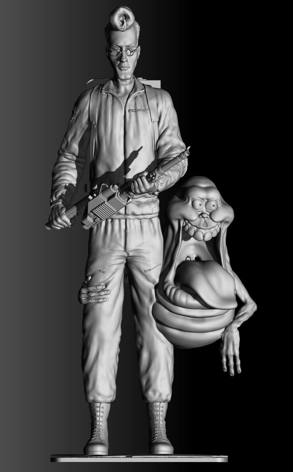 Egon Spengler and Slimer From The Movie "Ghostbusters&a - 3D Model by ...
