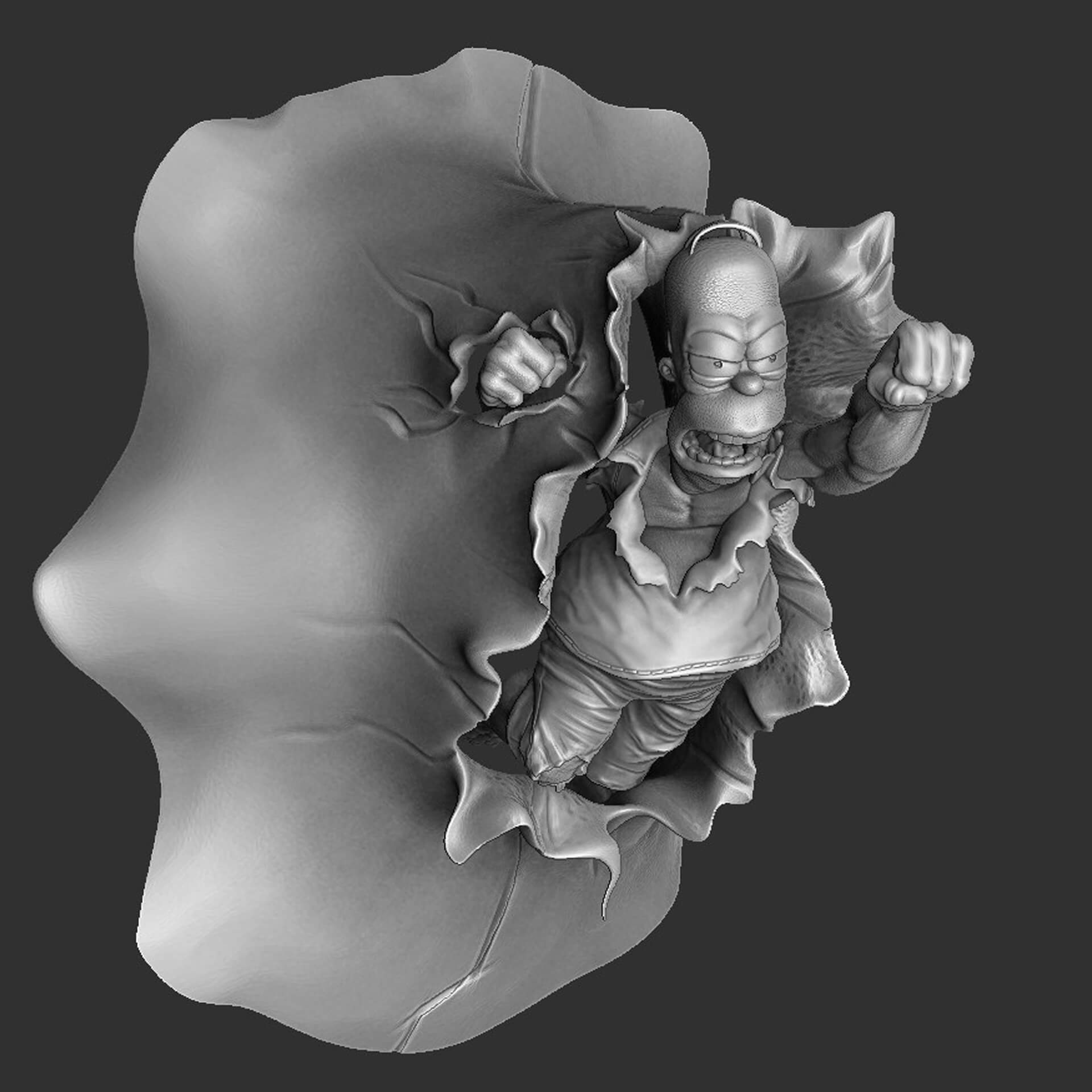 Homer Simpson as a Hulk - 3D Model by naeem32