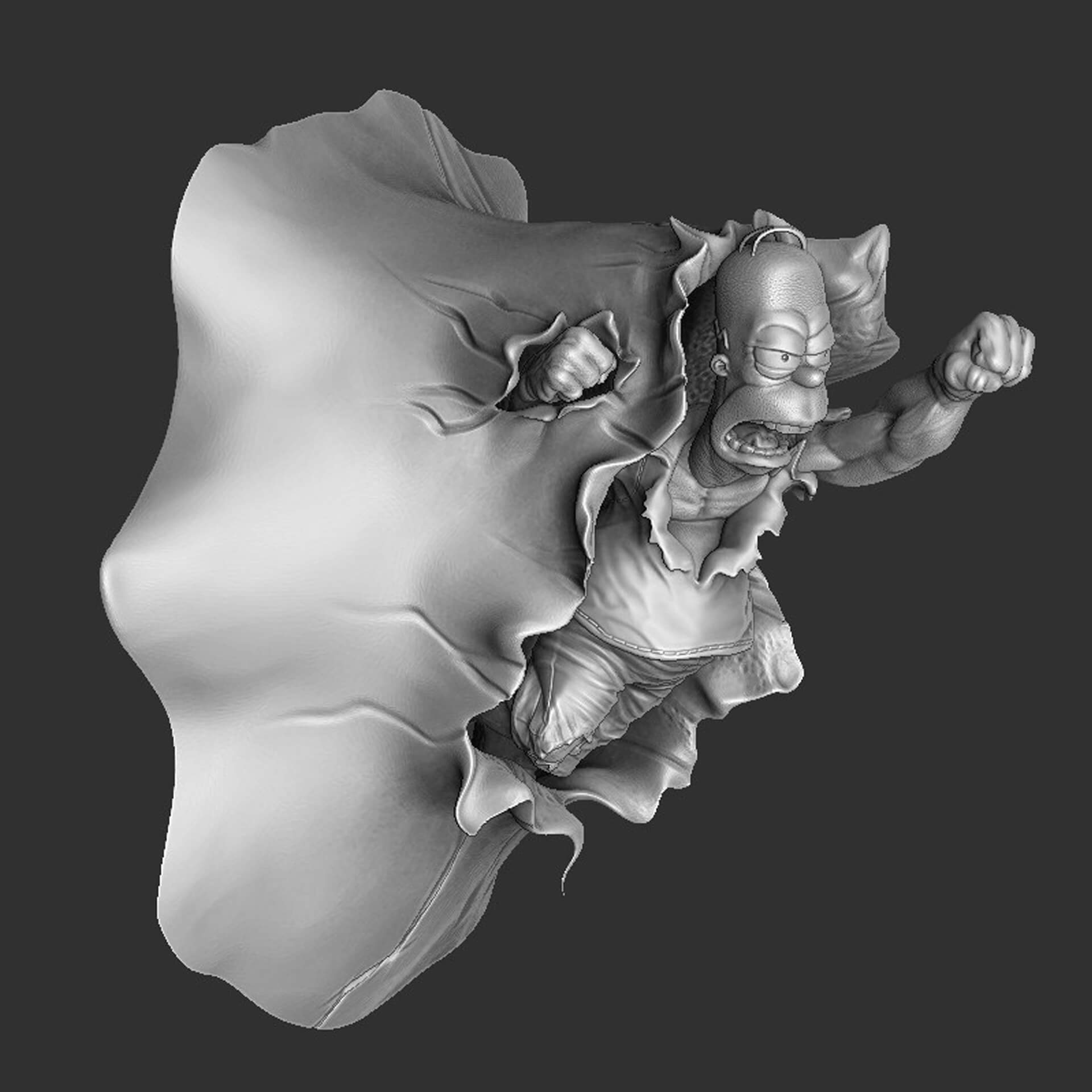 Homer Simpson as a Hulk - 3D Model by naeem32