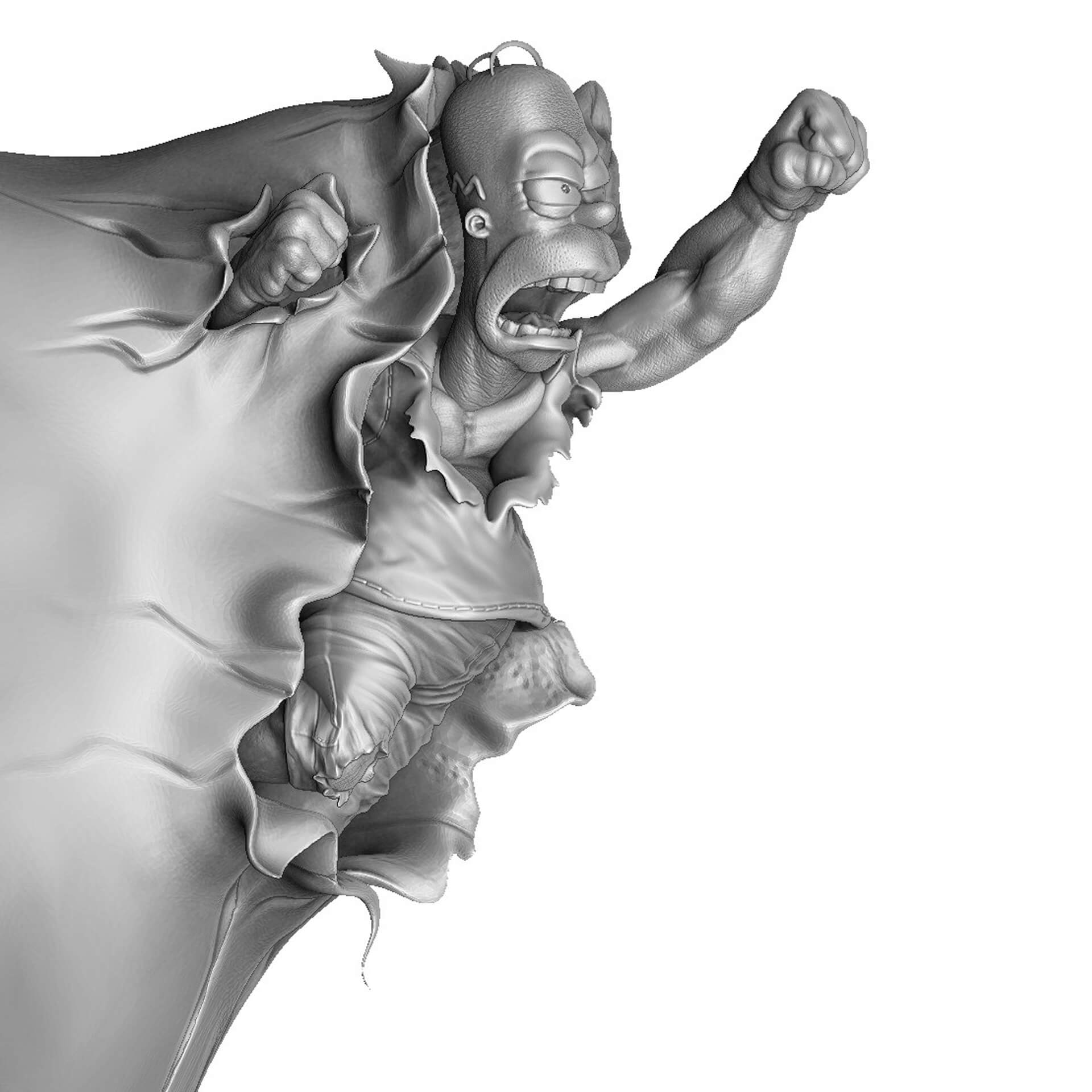 Homer Simpson as a Hulk - 3D Model by naeem32