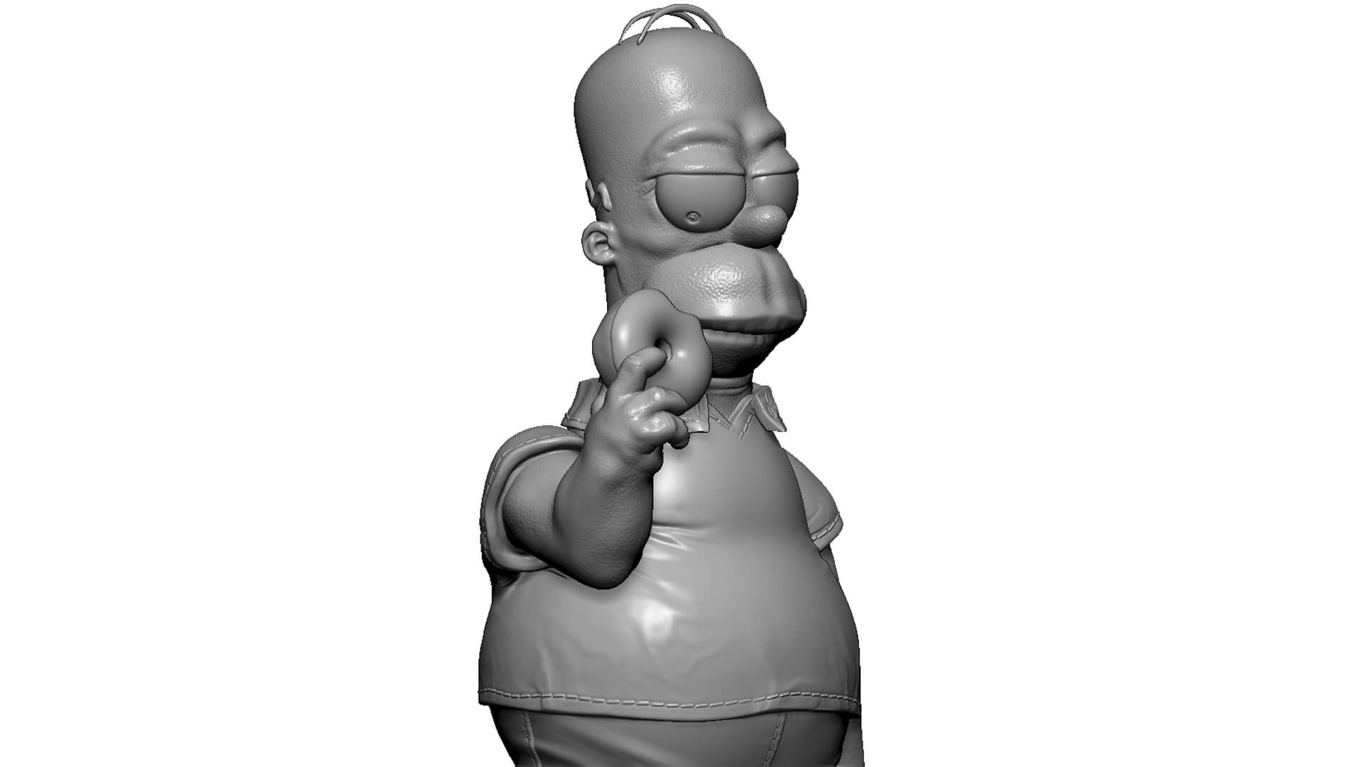 Homer Simpson with a bagel - 3D Model by naeem32