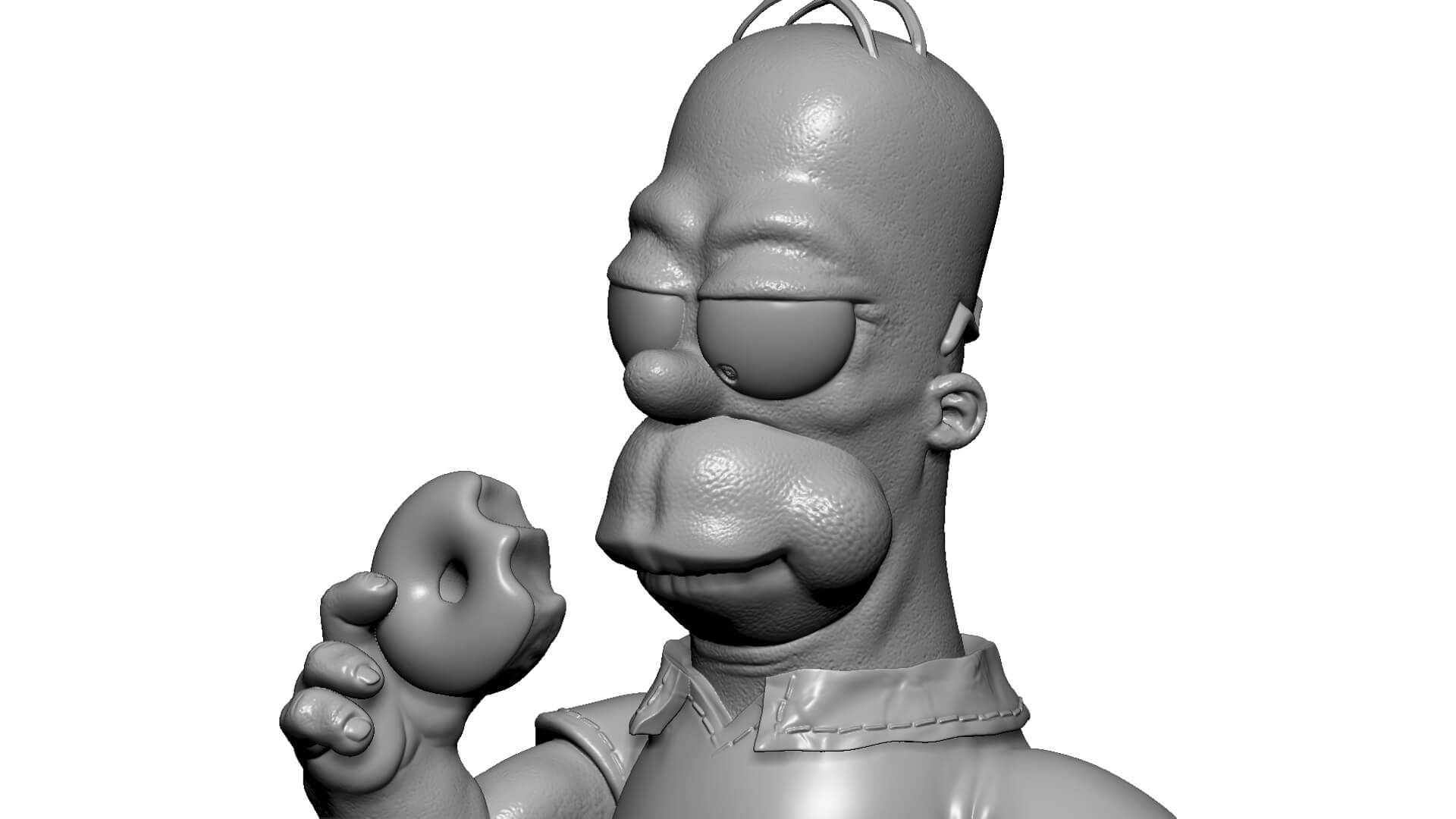 Homer Simpson with a bagel - 3D Model by naeem32