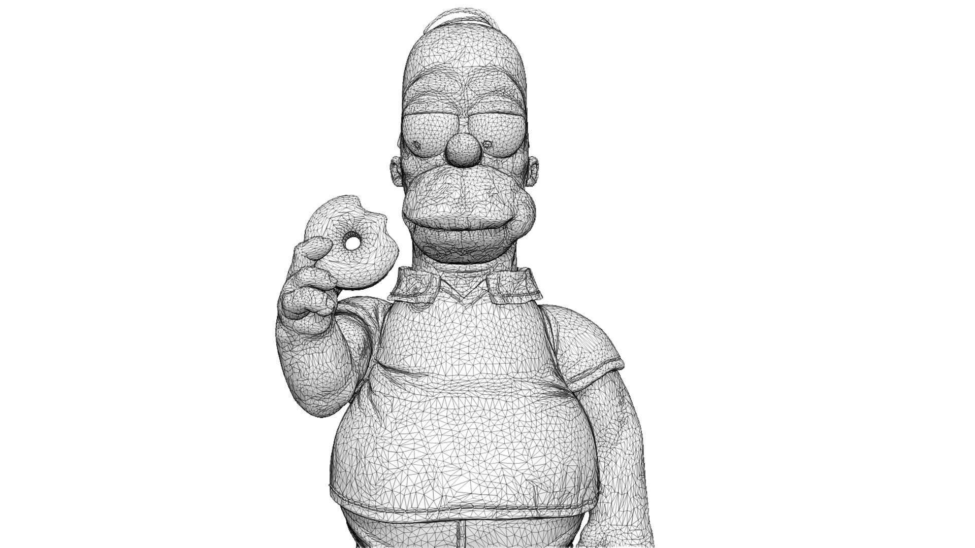 Homer Simpson with a bagel - 3D Model by naeem32