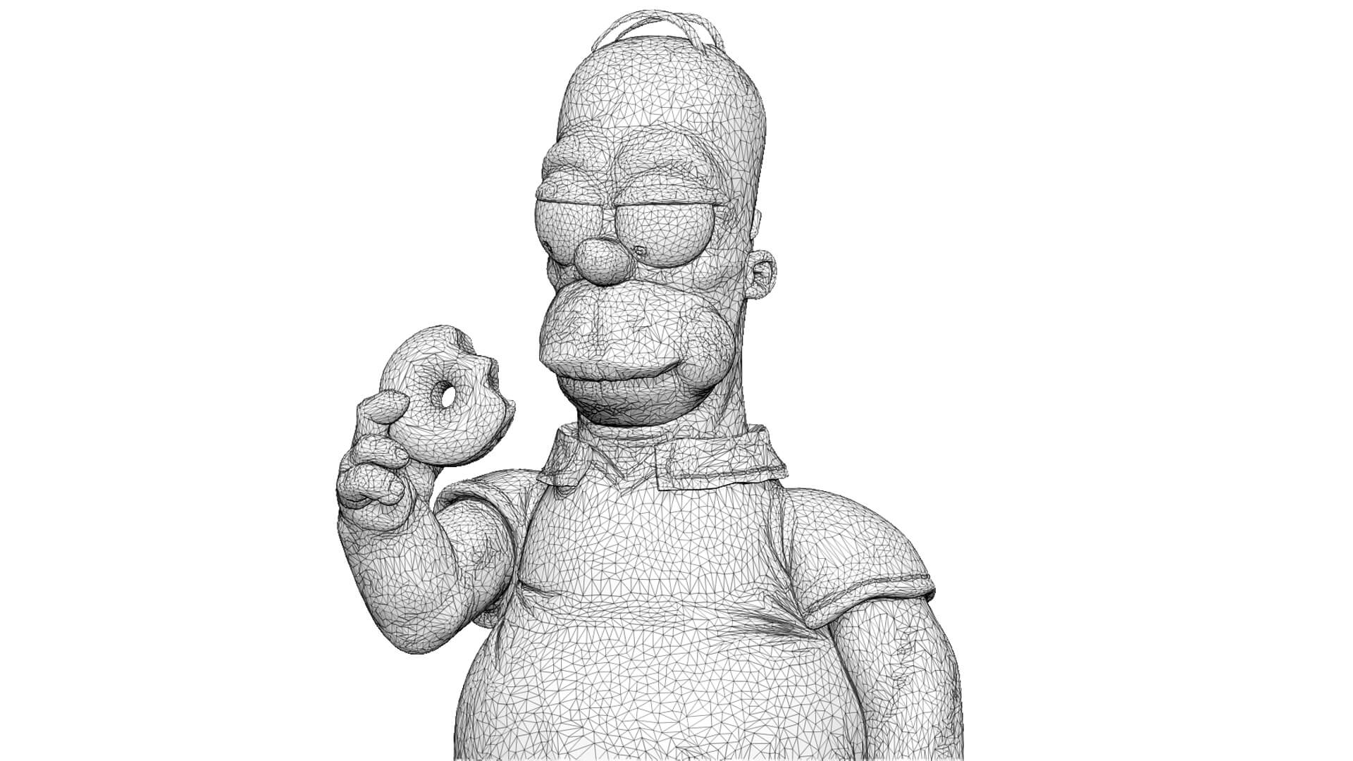 Homer Simpson with a bagel - 3D Model by naeem32